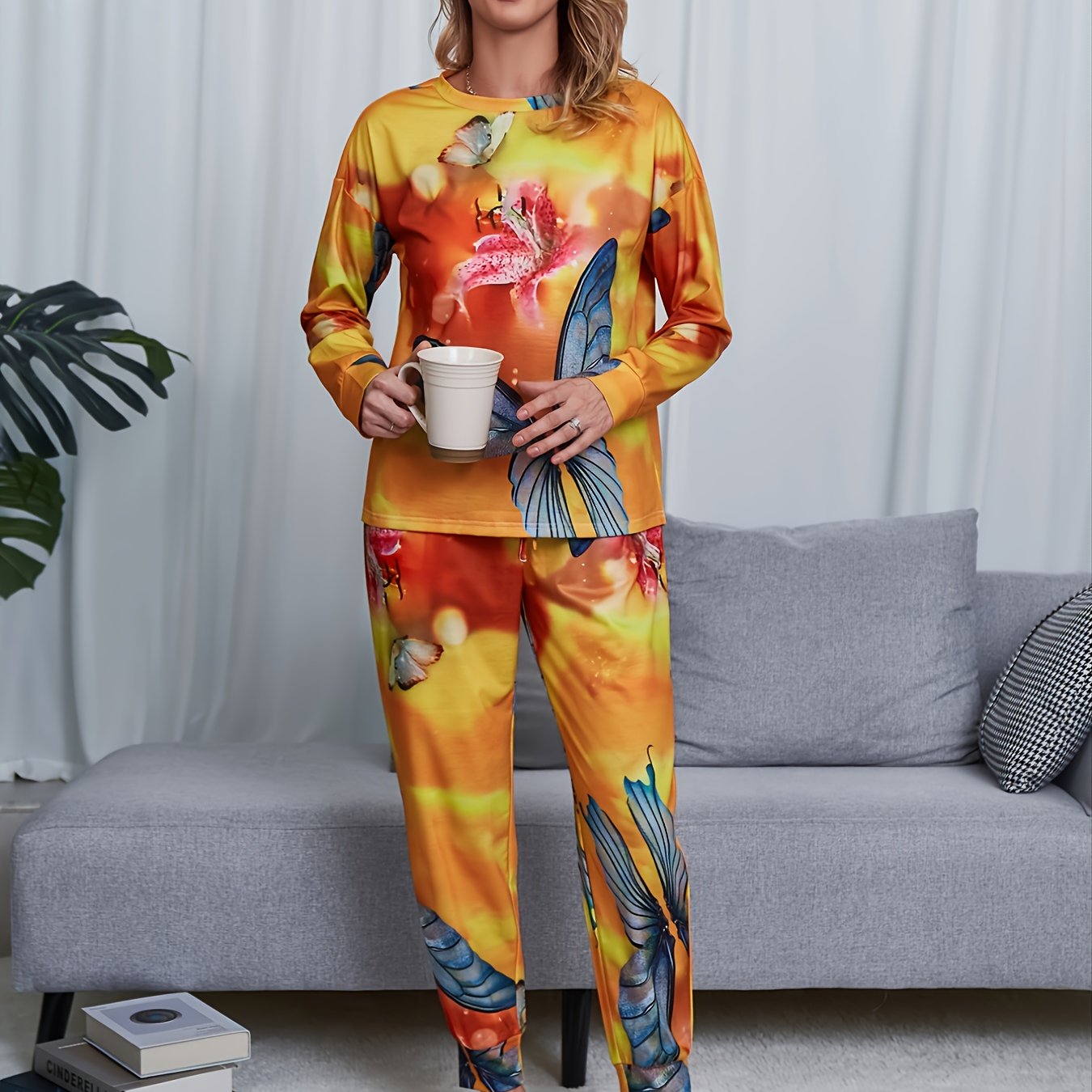 Women's Suits Casual Long Sleeve T shirt Tie Dye Pants Set - Temu Australia