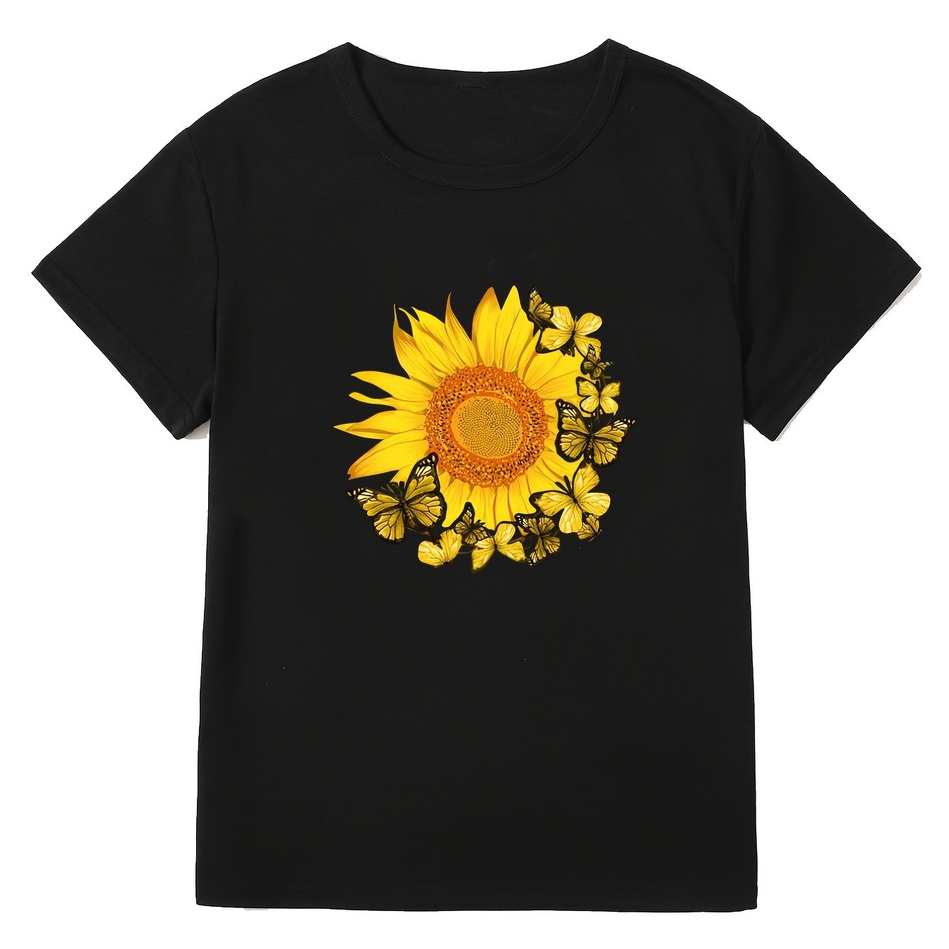 Graphic Print Crew Neck T Shirt Casual Loose Short Sleeve Fashion Summer T Shirts Tops Womens