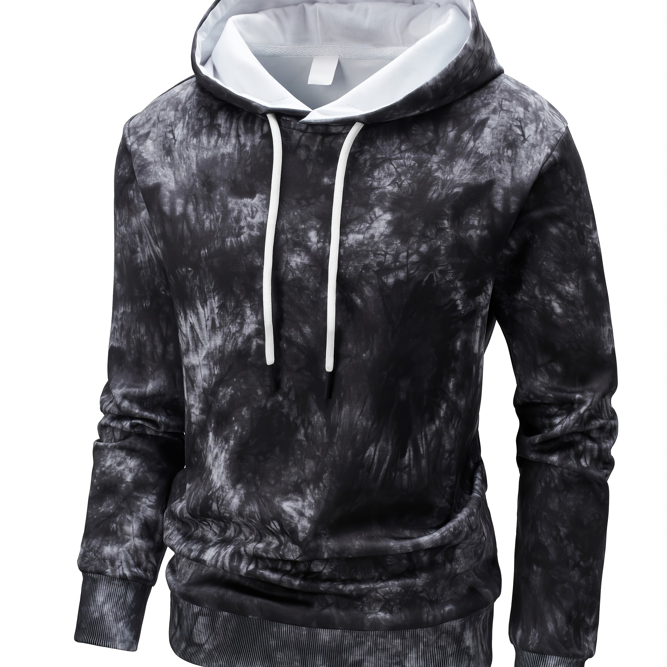 Men's Tie Dye Pullover Hooded Sweatshirt Unique Design Soft - Temu Ireland
