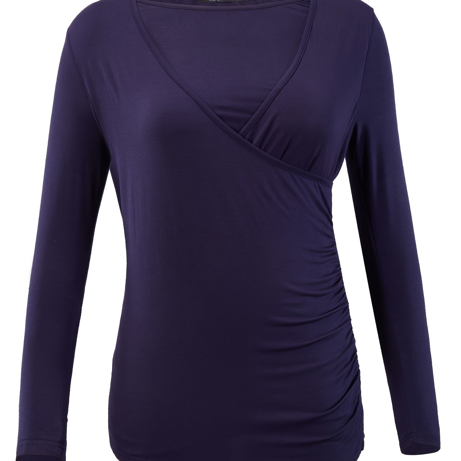 Basic Skinny Stretchy T Shirt Long Sleeve V Neck Solid T Shirt Casual ...