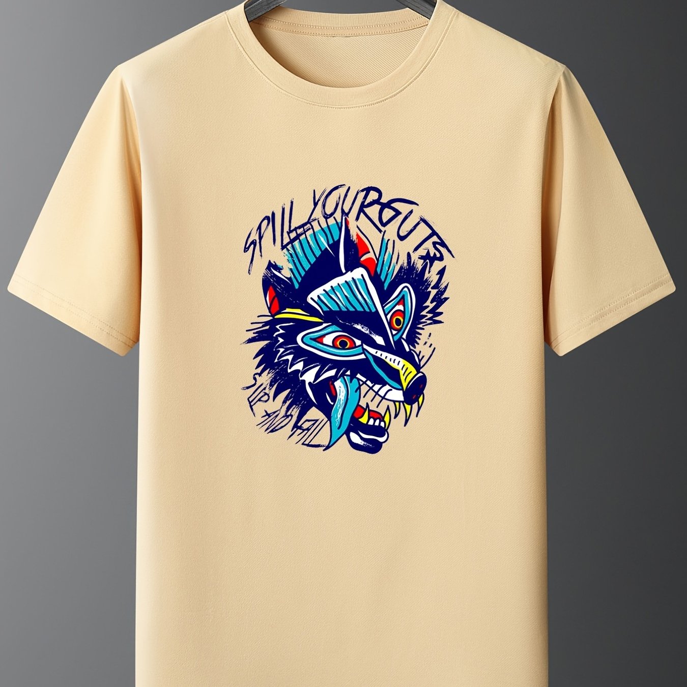 Men's Creative Graffiti Pattern Print Casual Fashion Round - Temu ...