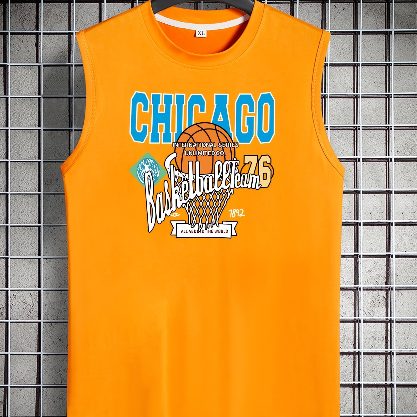 "chicago" Basketball Print Men's Casual Tank Tops Fitness - Temu United ...
