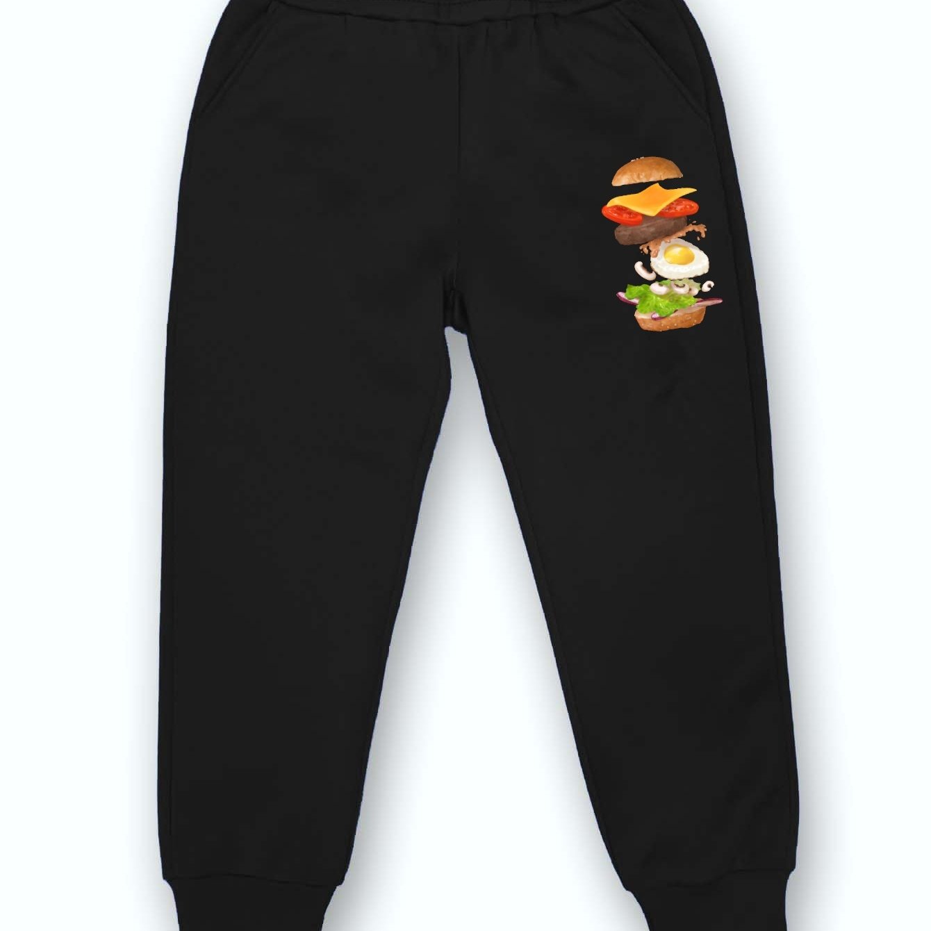 Plus Size Men's Gourmet Food Print Sweatpants Stretchable - Temu Australia