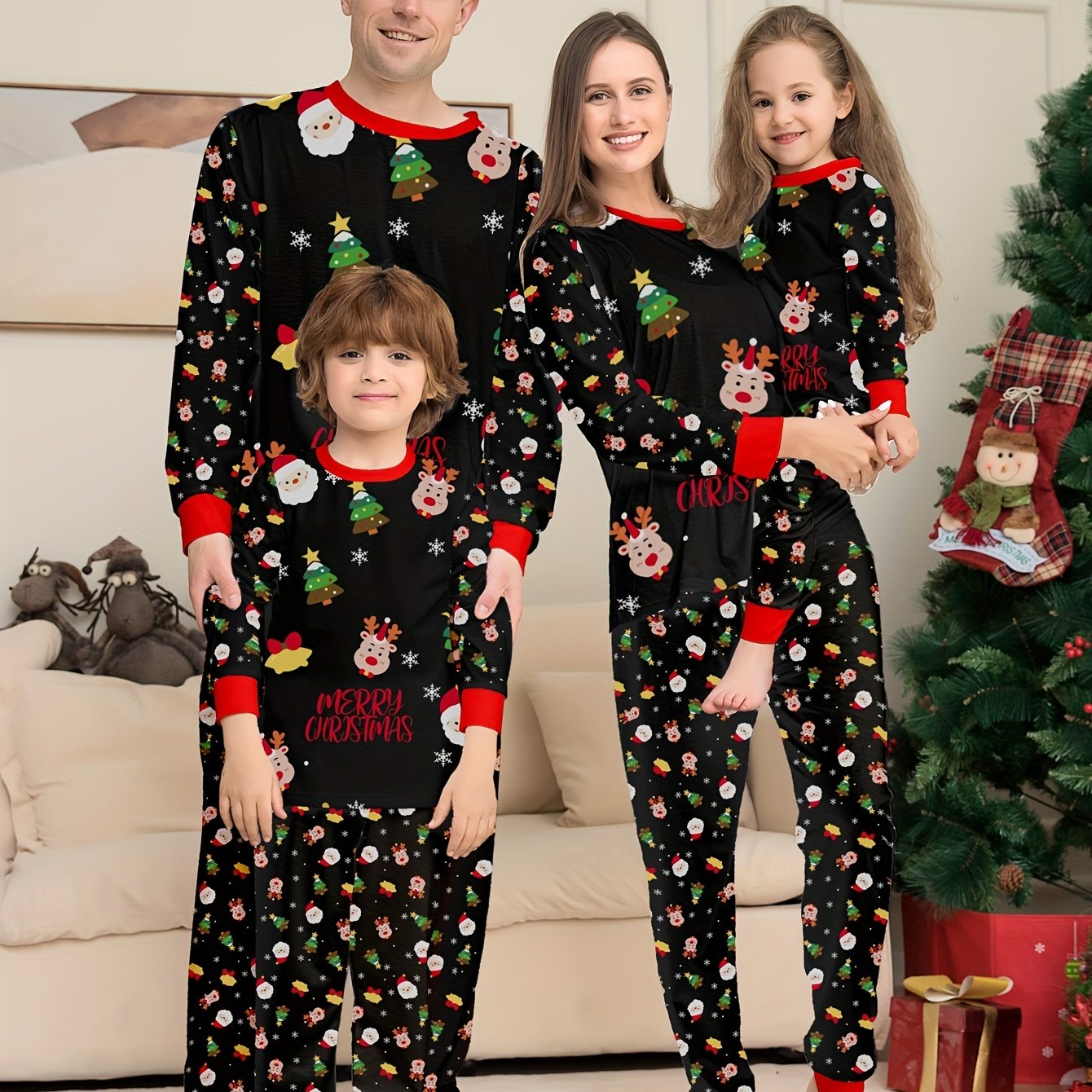 Toddler Girl Pajama Set New Fashion Full Christmas Print - Temu Canada