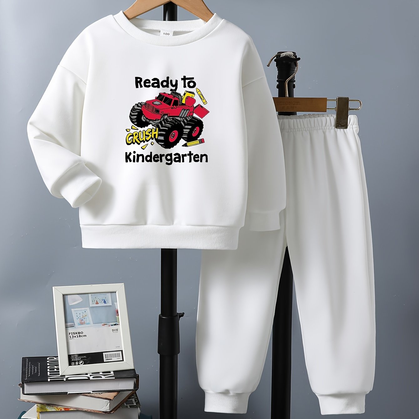 Trendy Girl's Sports Suits Cartoon Suv Pattern Pullover - Temu United ...