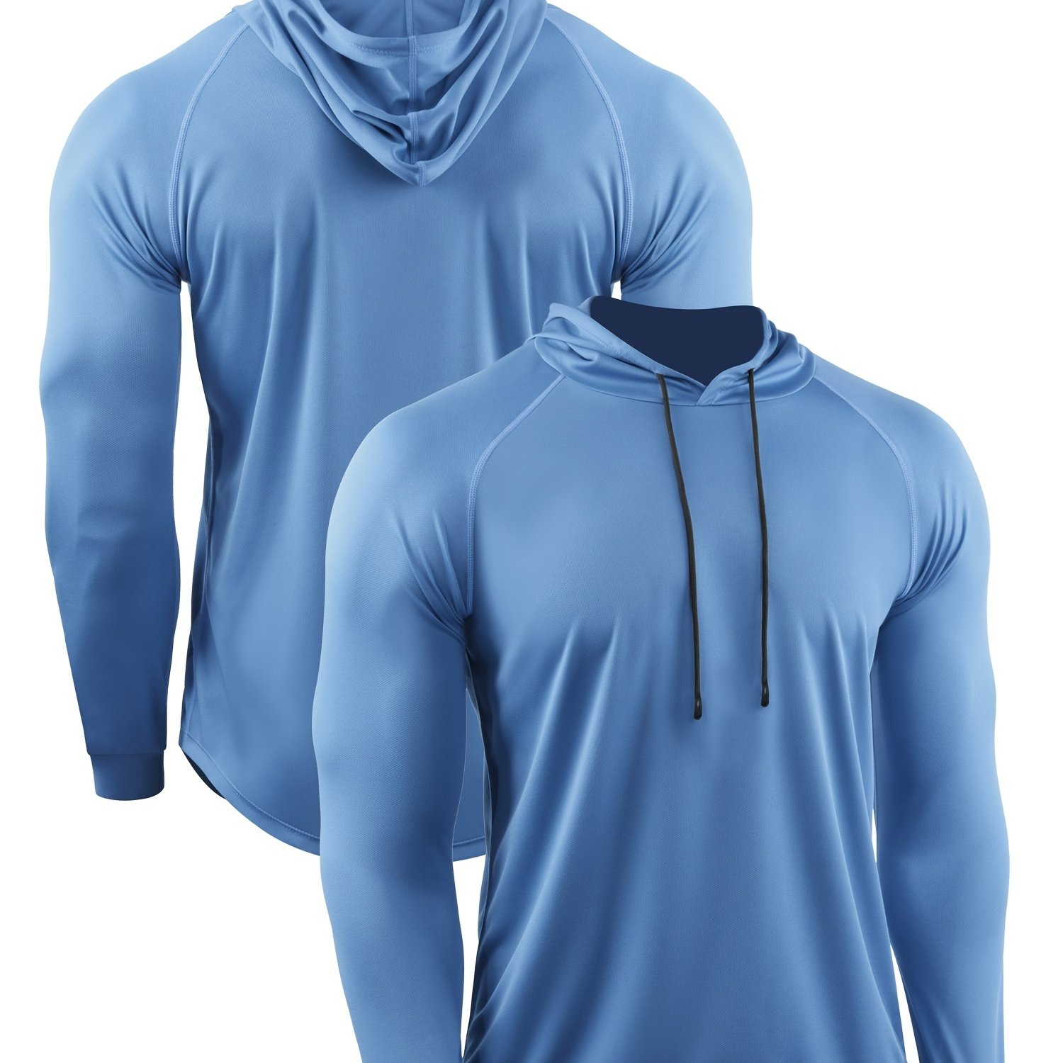 Blue Muscle Training Fitness Hoodie Men's Loose Casual Sports Hooded ...
