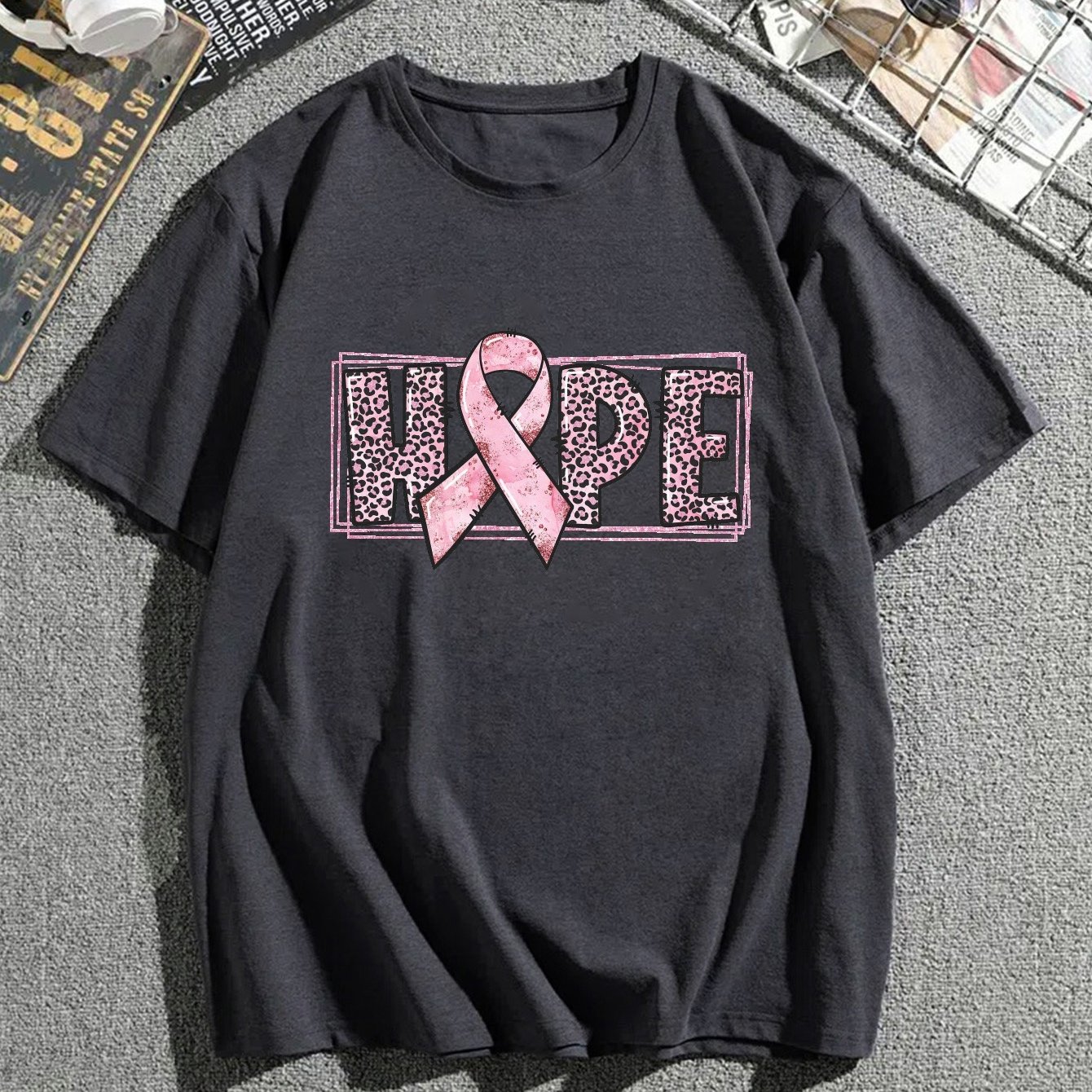 Plus Size Hope Ribbon Men's Casual Trendy Graphic Print Comfortable ...
