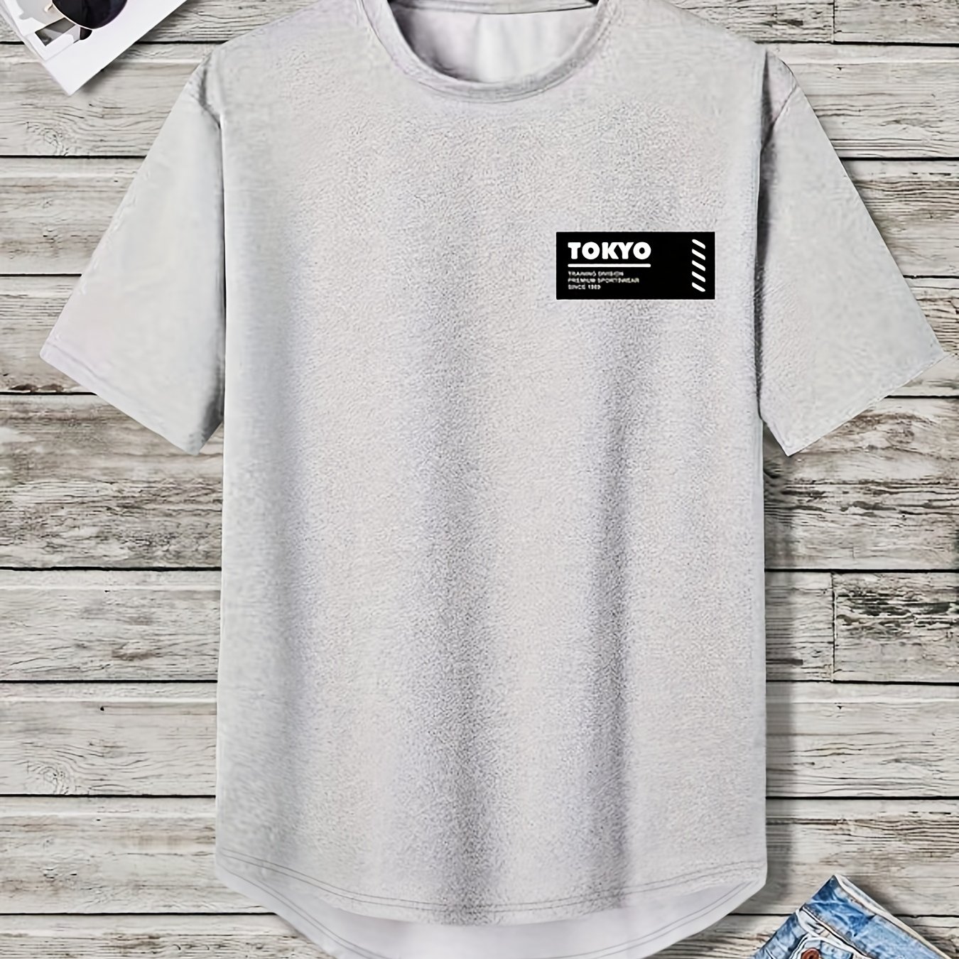 Plus Size Men's Casual Graphic Tees For Summer Tokyo Print Crew Neck ...