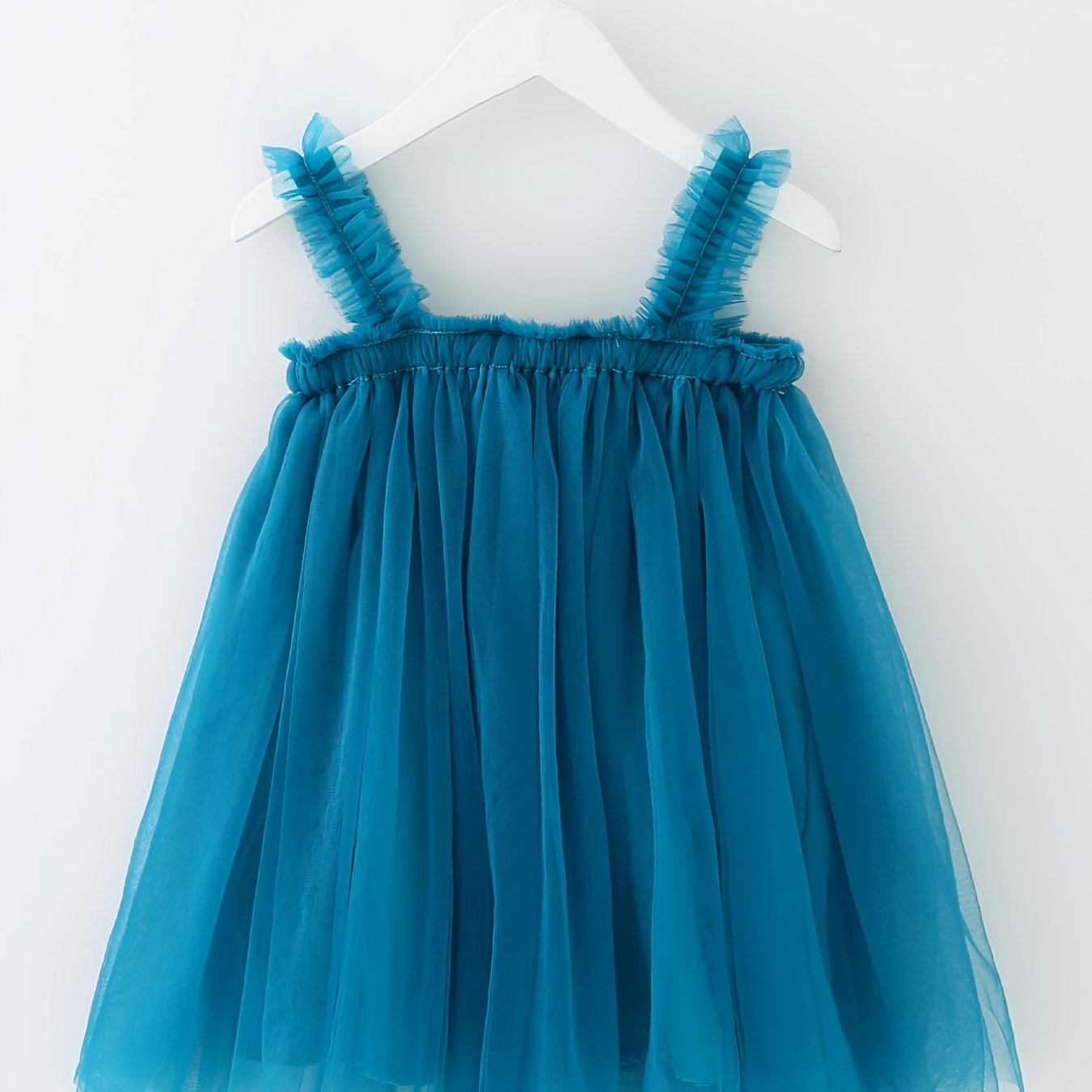 Girls Cute Solid Suspender Princess Dress Double Layered - Temu United ...