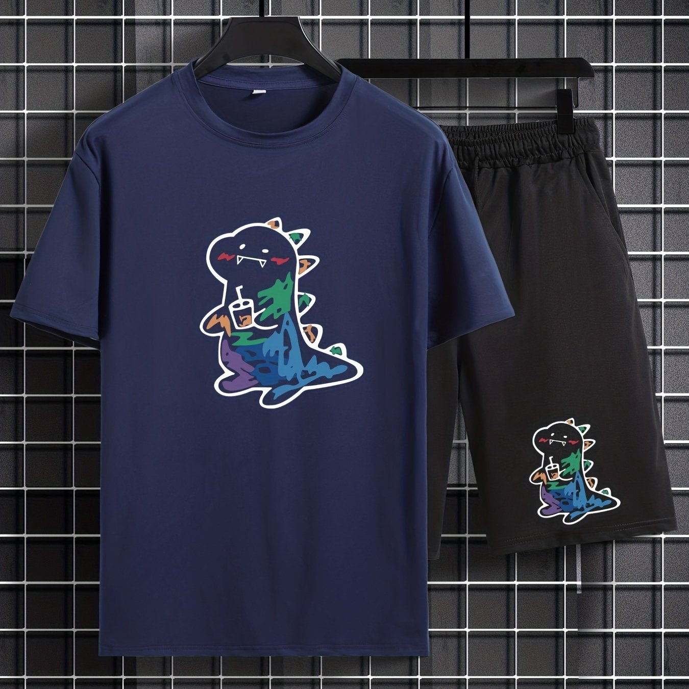 Men's Casual Trendy Dinosaur Graphic Print Comfortable Crew - Temu ...