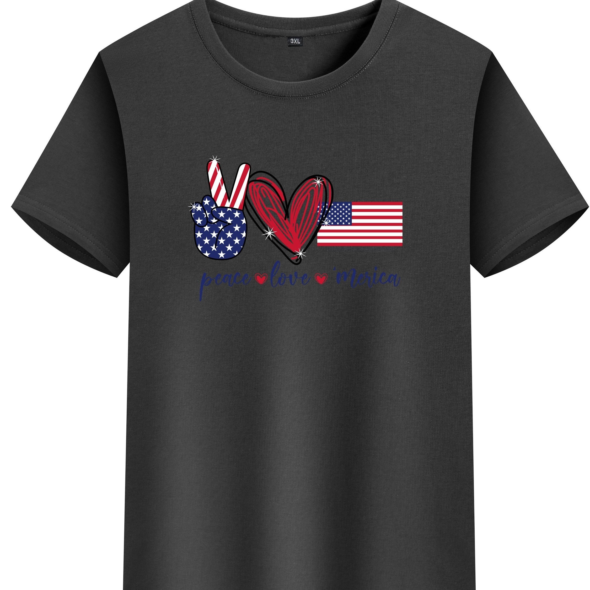 Plus Size Men's Usa Element T Shirt Comfy Elastic Tees For Summer Men's ...