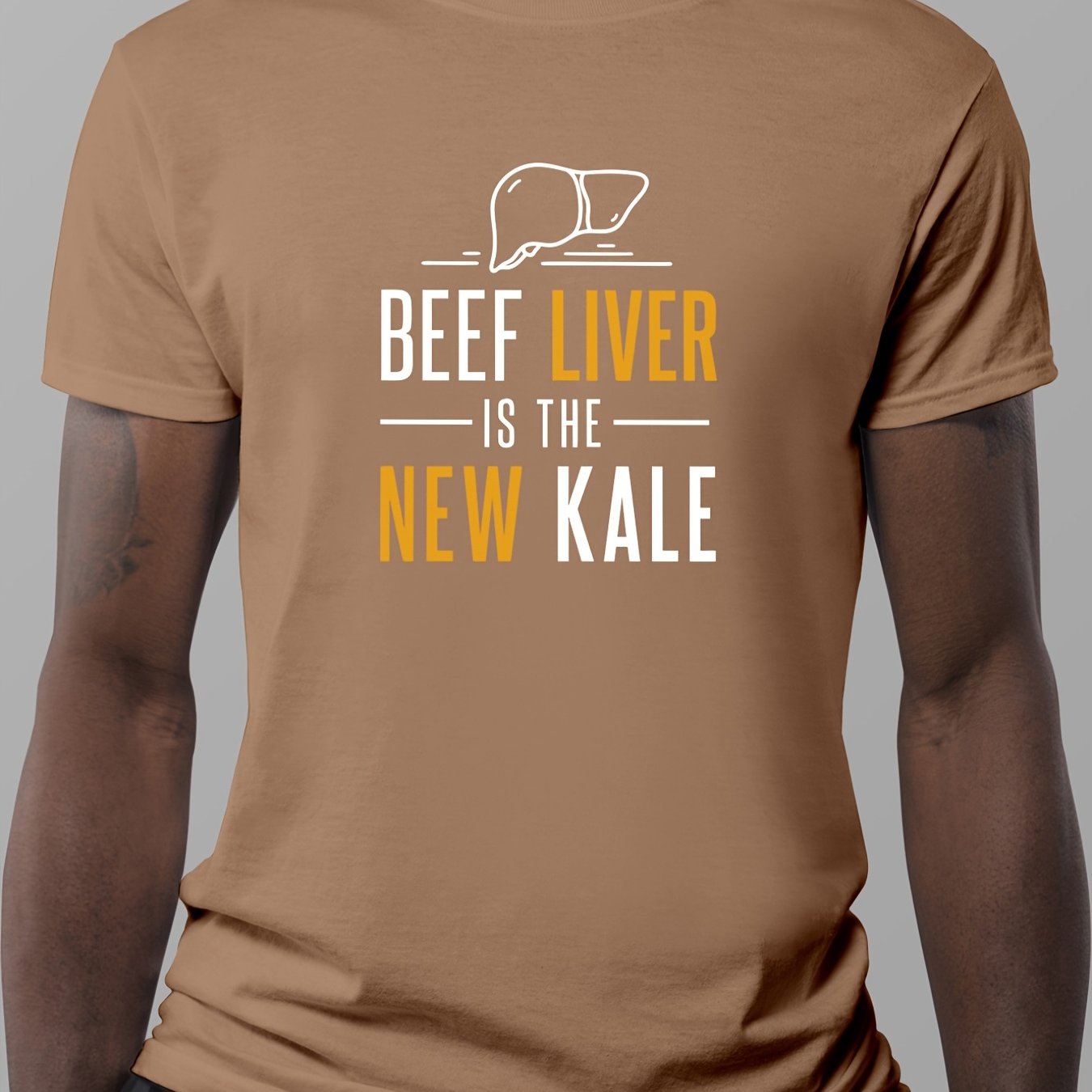 Trendy Beef Liver Slogan Pattern Print Mens T Shirt Graphic Tee Mens ...