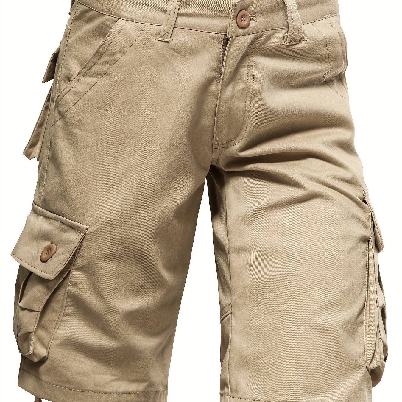 Comfortable Multi Pocket Cargo Shorts Men's Casual Elastic Waist Cargo ...