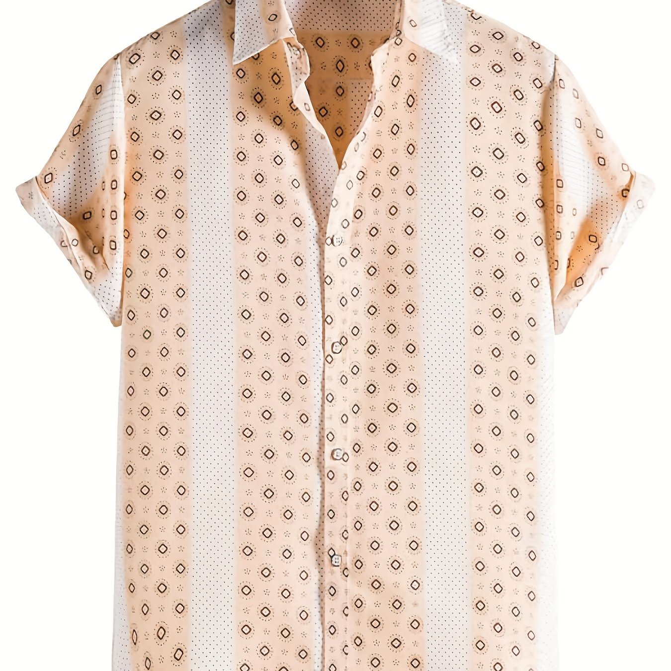 Traditional Tribe Pattern Print Men's Casual Short Sleeve Shirt Men's ...