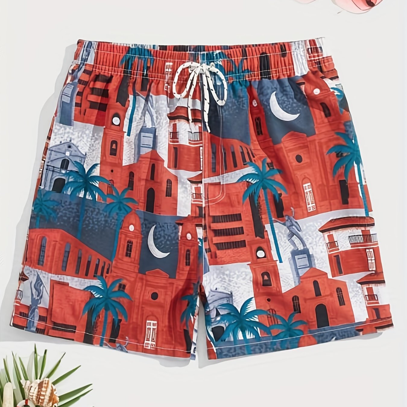 Men's Quick Dry Hawaiian Board Shorts Pockets Casual Coconut - Temu ...