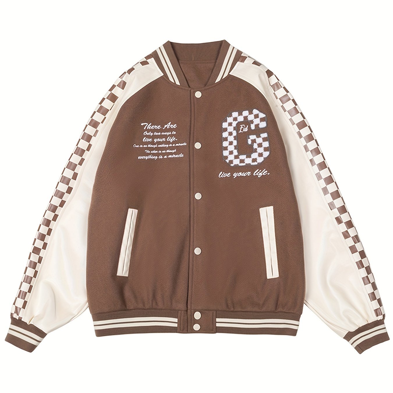 Plus Size Men's College Varsity Jacket Embroidered Letter - Temu United ...