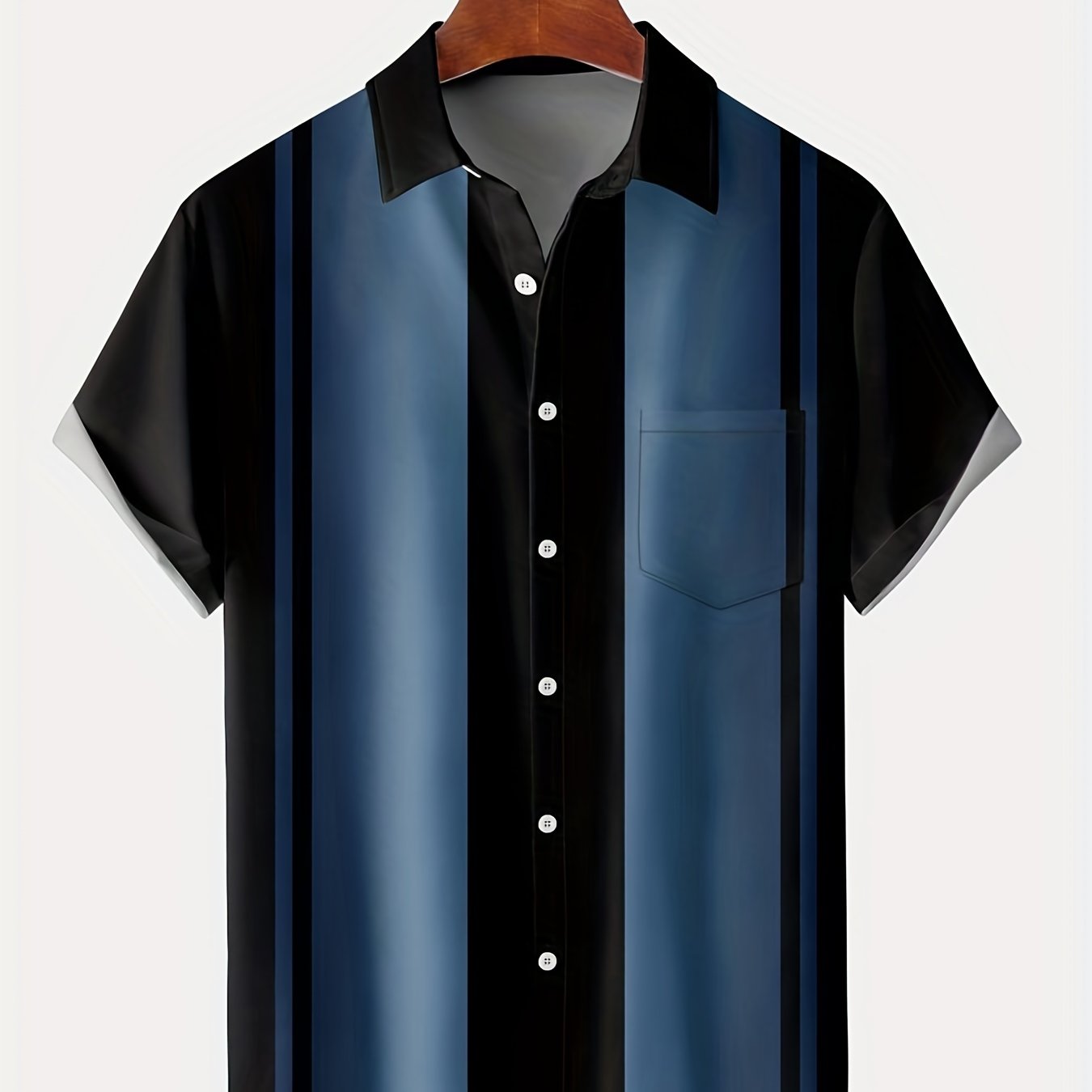 Stripe Print Men's Casual Short Sleeve Shirt Men's Shirt For Summer ...