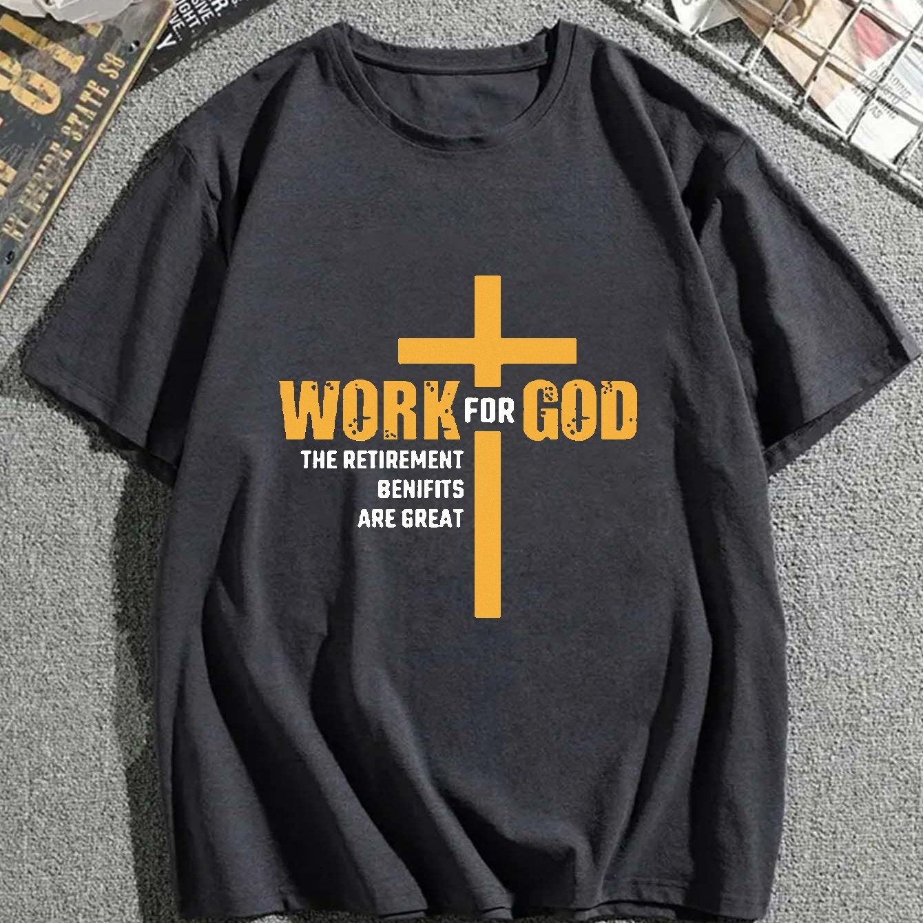 Plus Size Men's Casual Graphic Tees For Summer Cross Element Print Crew ...