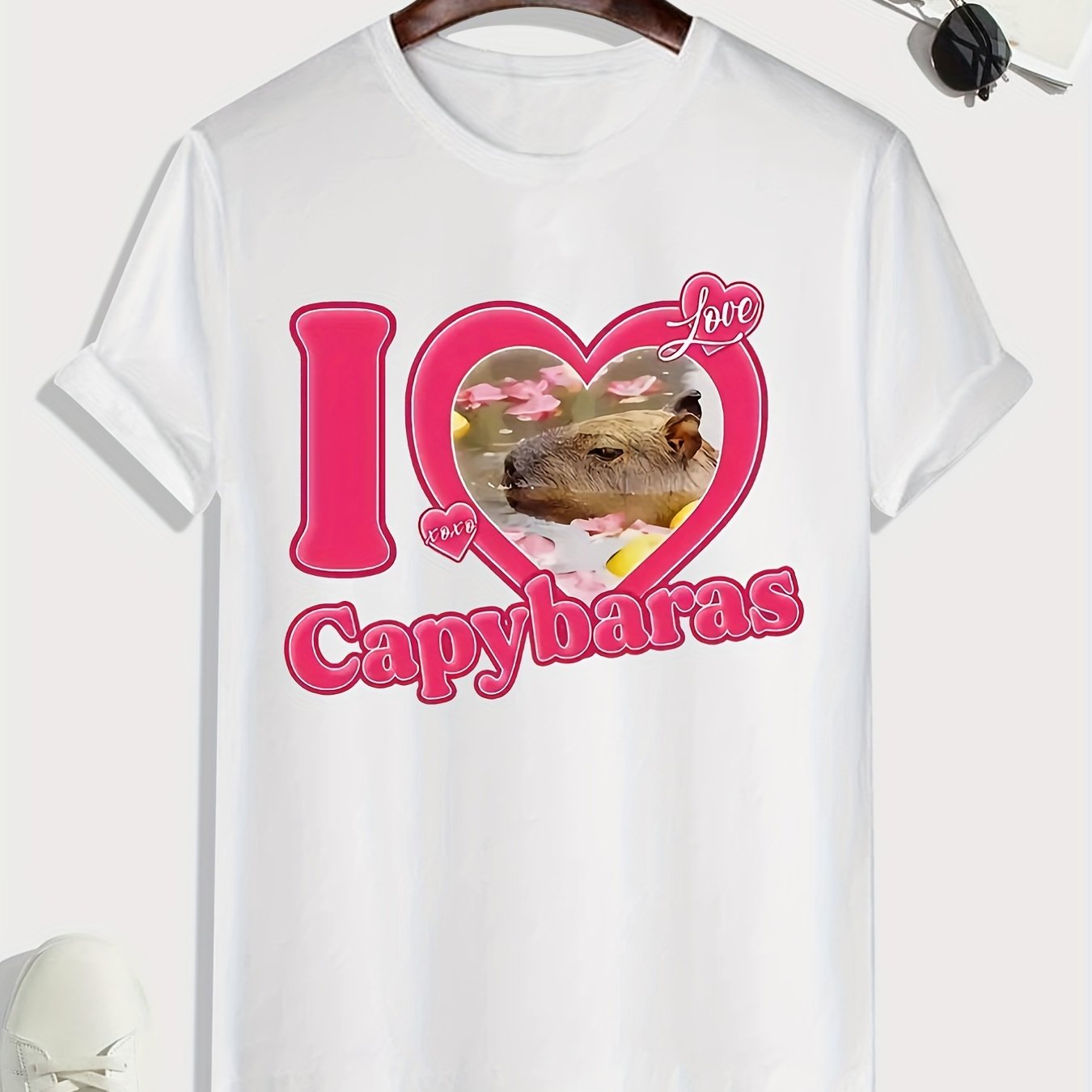 ''i Love Capybaras'' Print Men's Summer Graphic T Shirt Casual Comfy ...