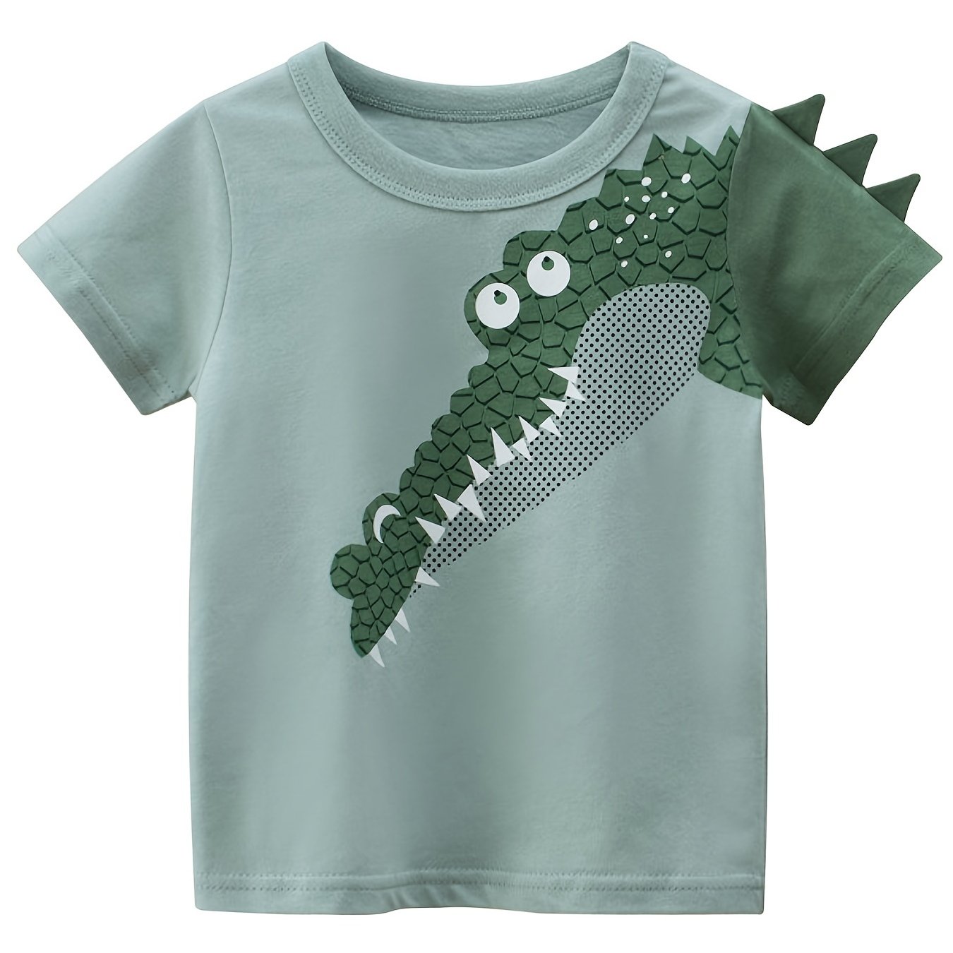 Boys Cartoon Crocodile T Shirt Tee Top Short Sleeves Crew Neck Summer ...