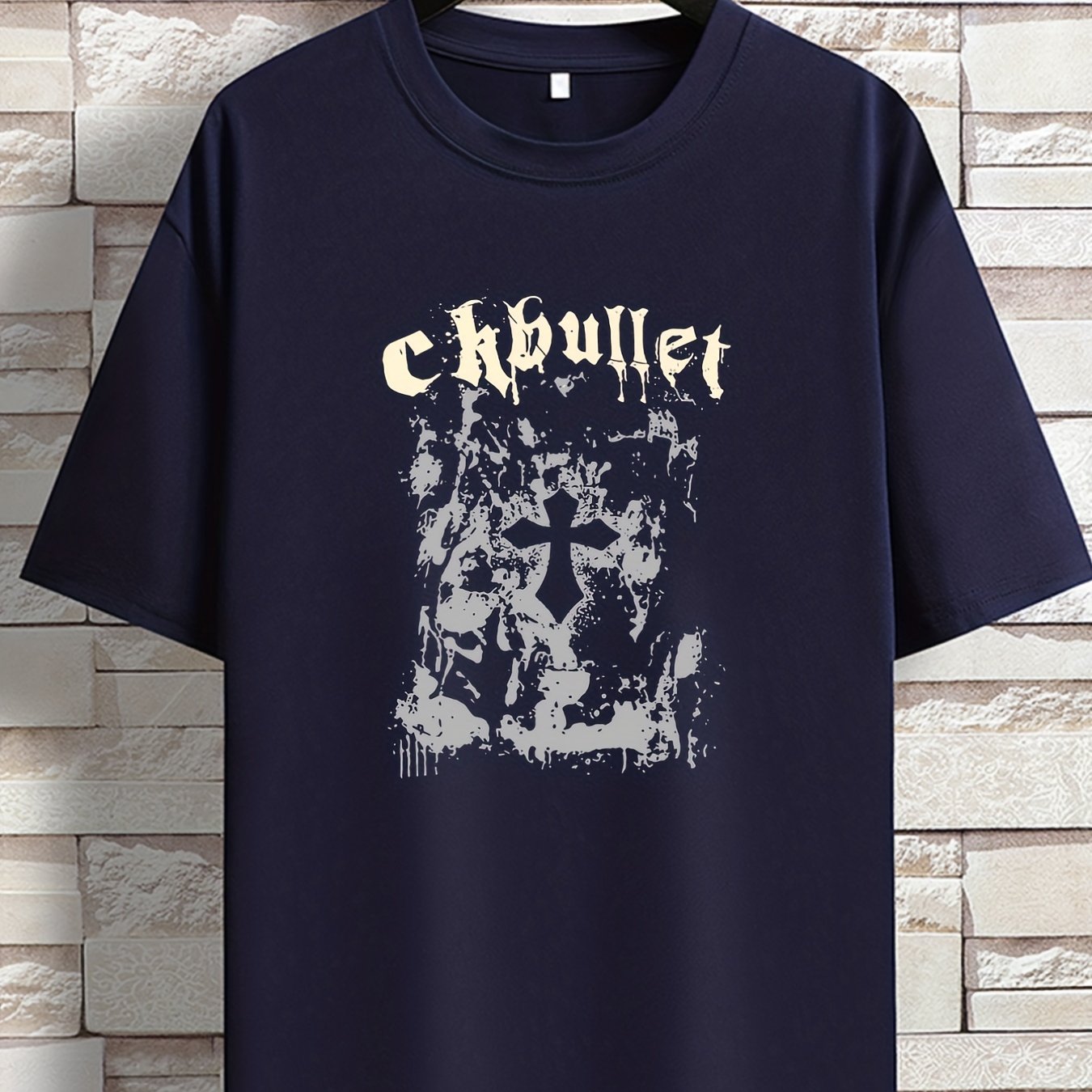 Plus Size Men's Casual Graphic Tees Summer "cross Letters" - Temu ...