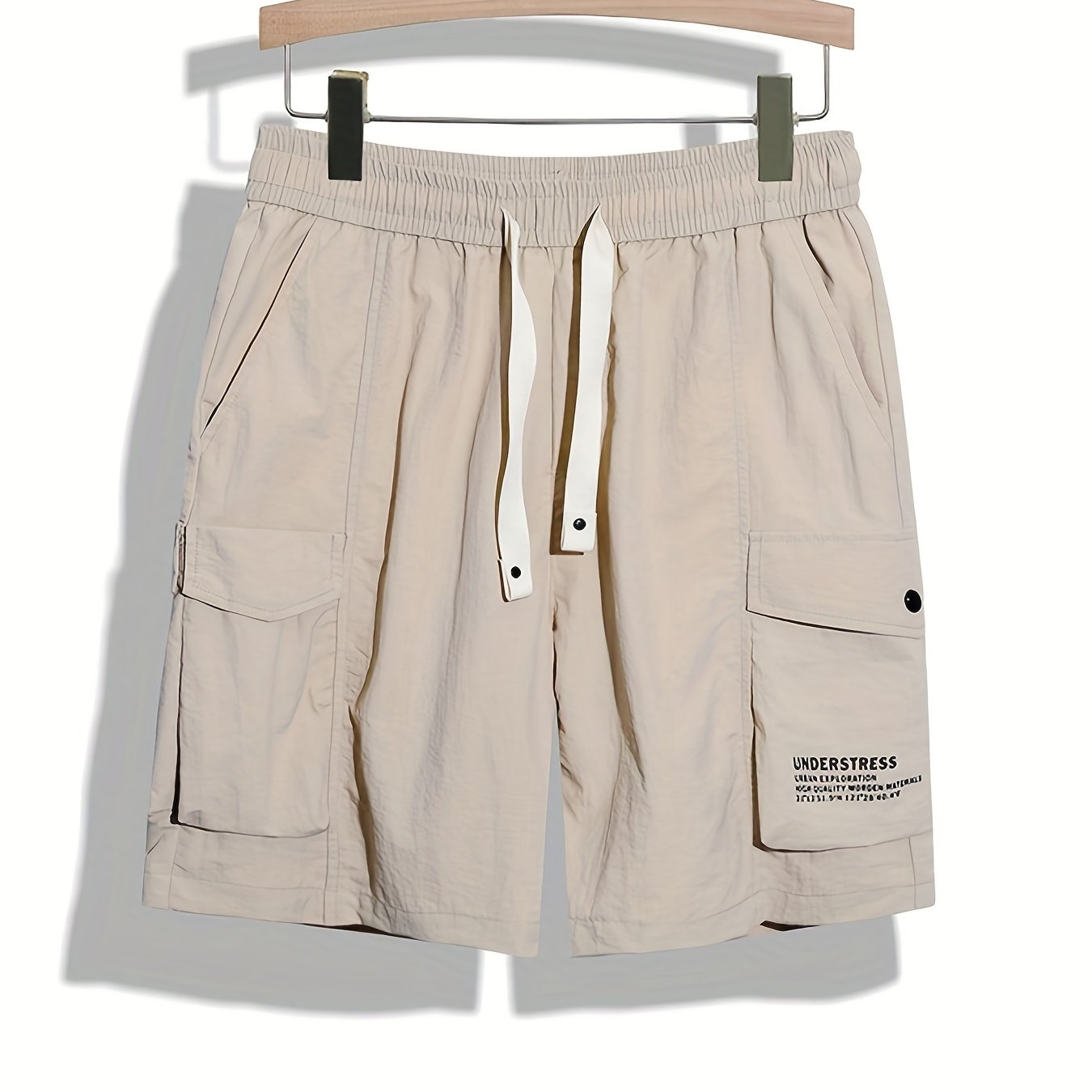 Men's Loose Shorts Flap Pocket Activewear Solid Color Quick - Temu ...