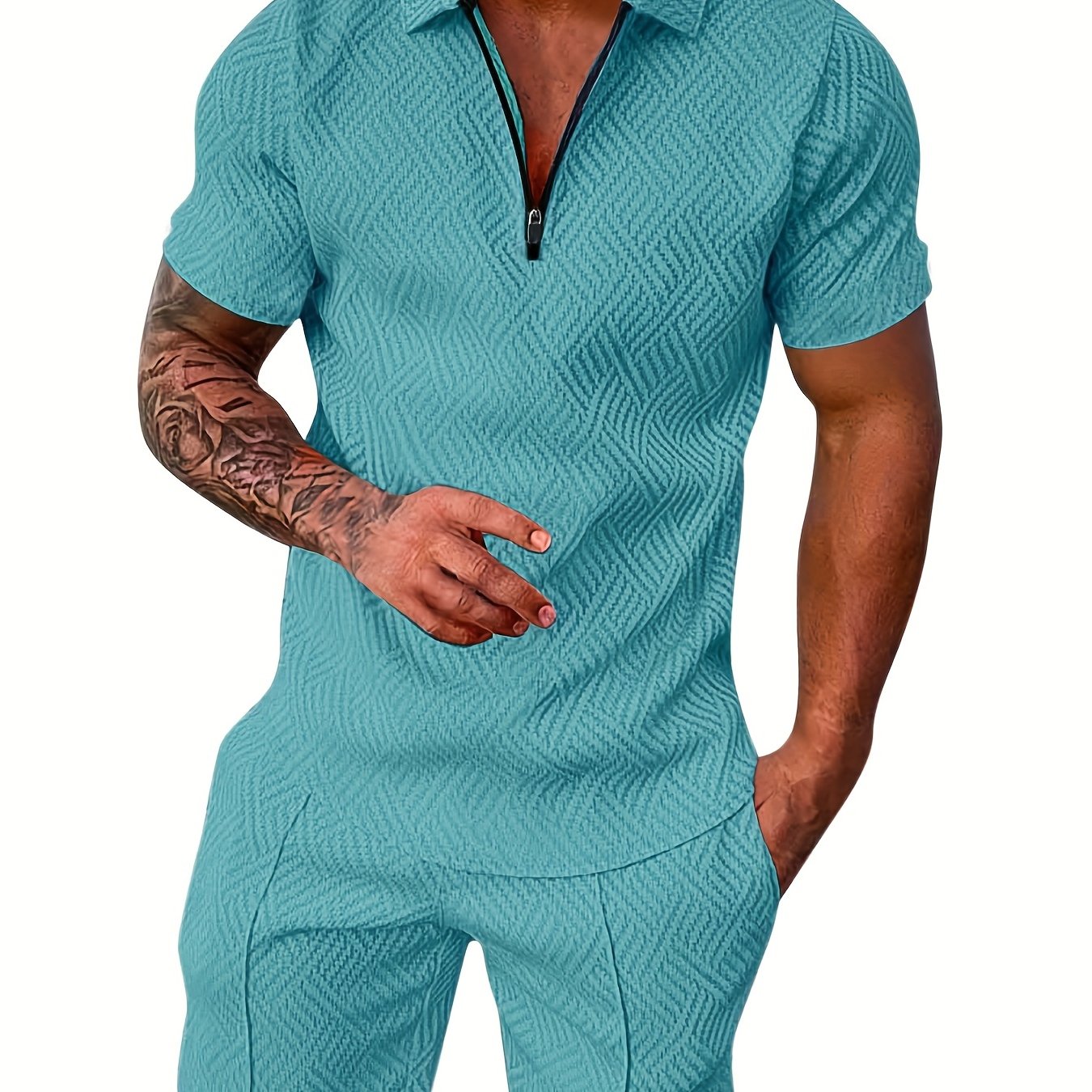 Men's Short Sets Outfits Summer Tracksuit Short Sleeve Polo - Temu Ireland
