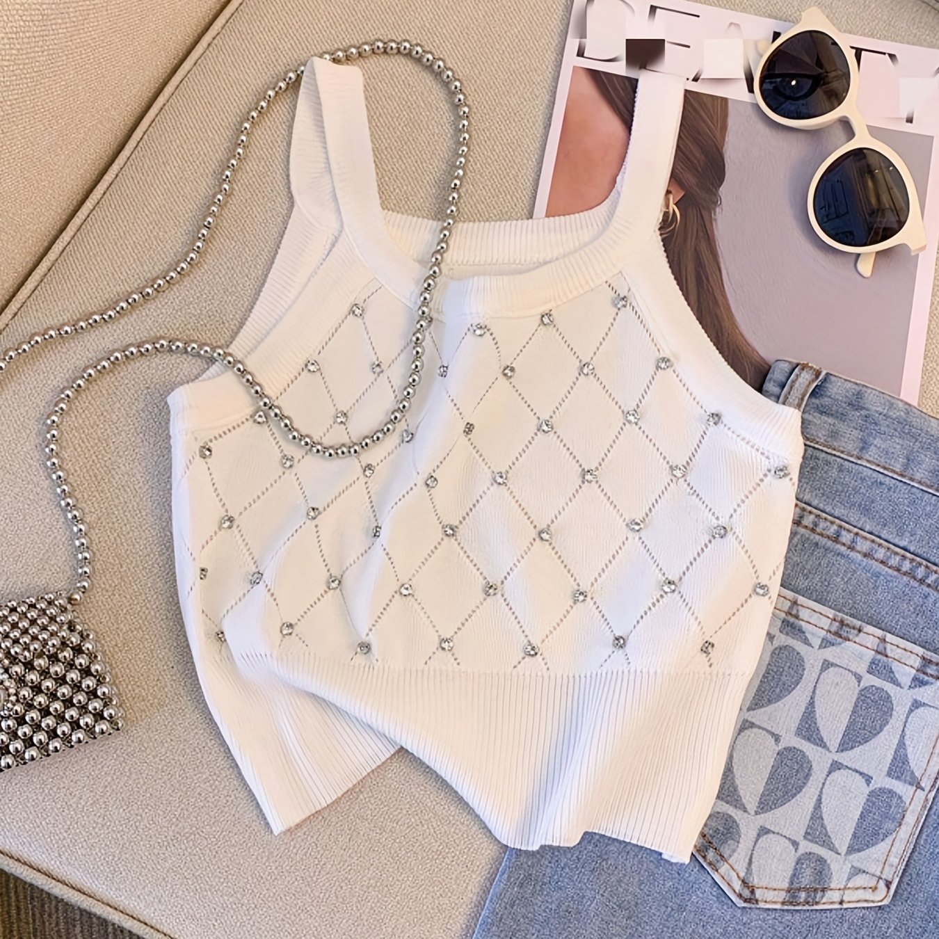 Top Espagueti Ojales Imitación Top - Temu Spain