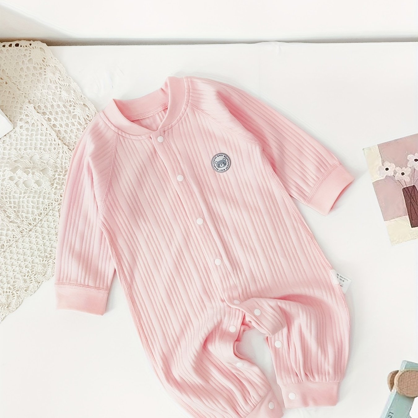 Newborn Baby Boy And Girl Casual Onesie Long Sleeve Button Up Boneless ...