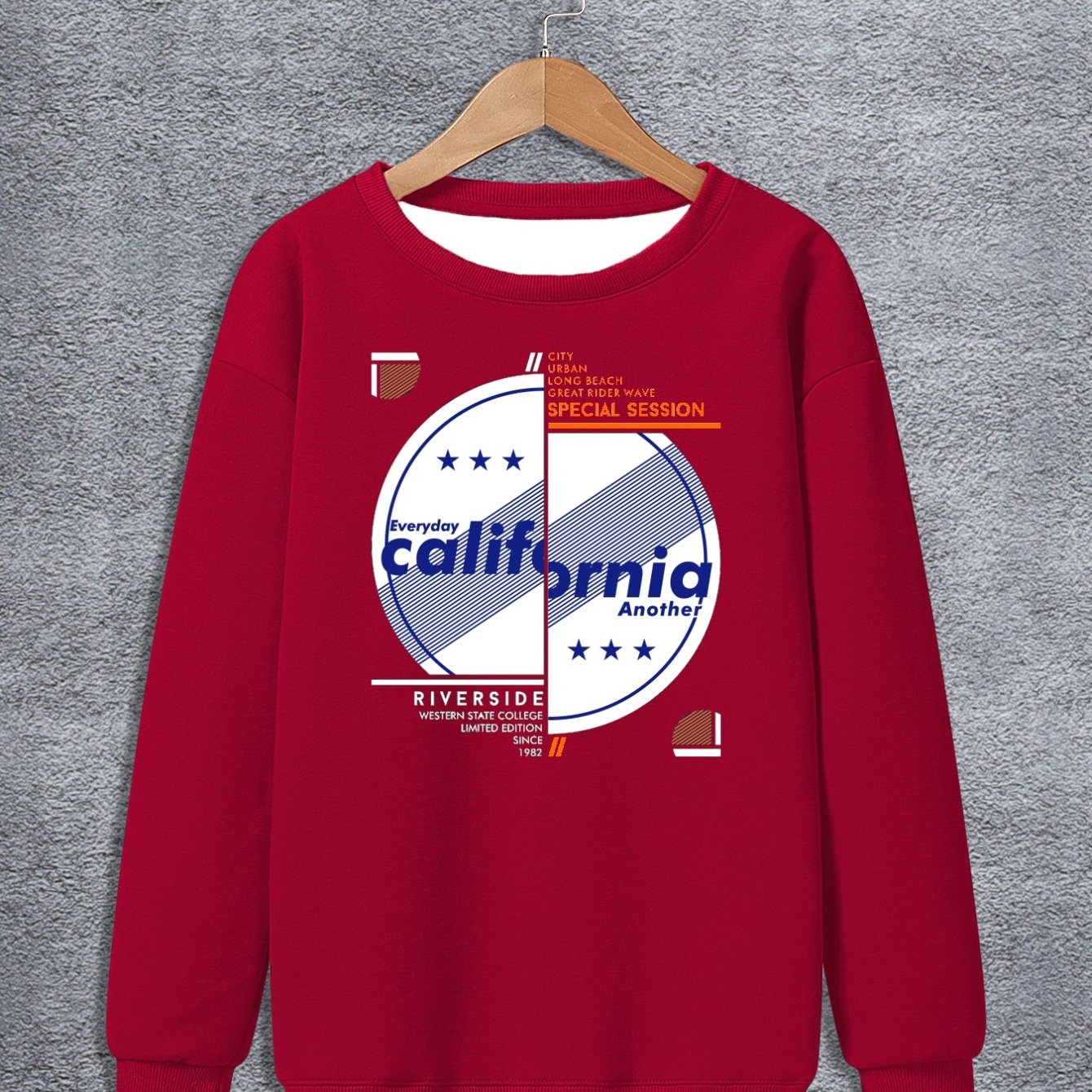 Trendiges California-sweatshirt Mit Buchstabenmuster-aufdruck Für ...