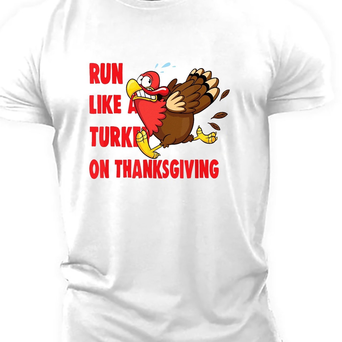 Thanksgiving Plus Size Trendy T shirt Men "run Like A - Temu United Kingdom