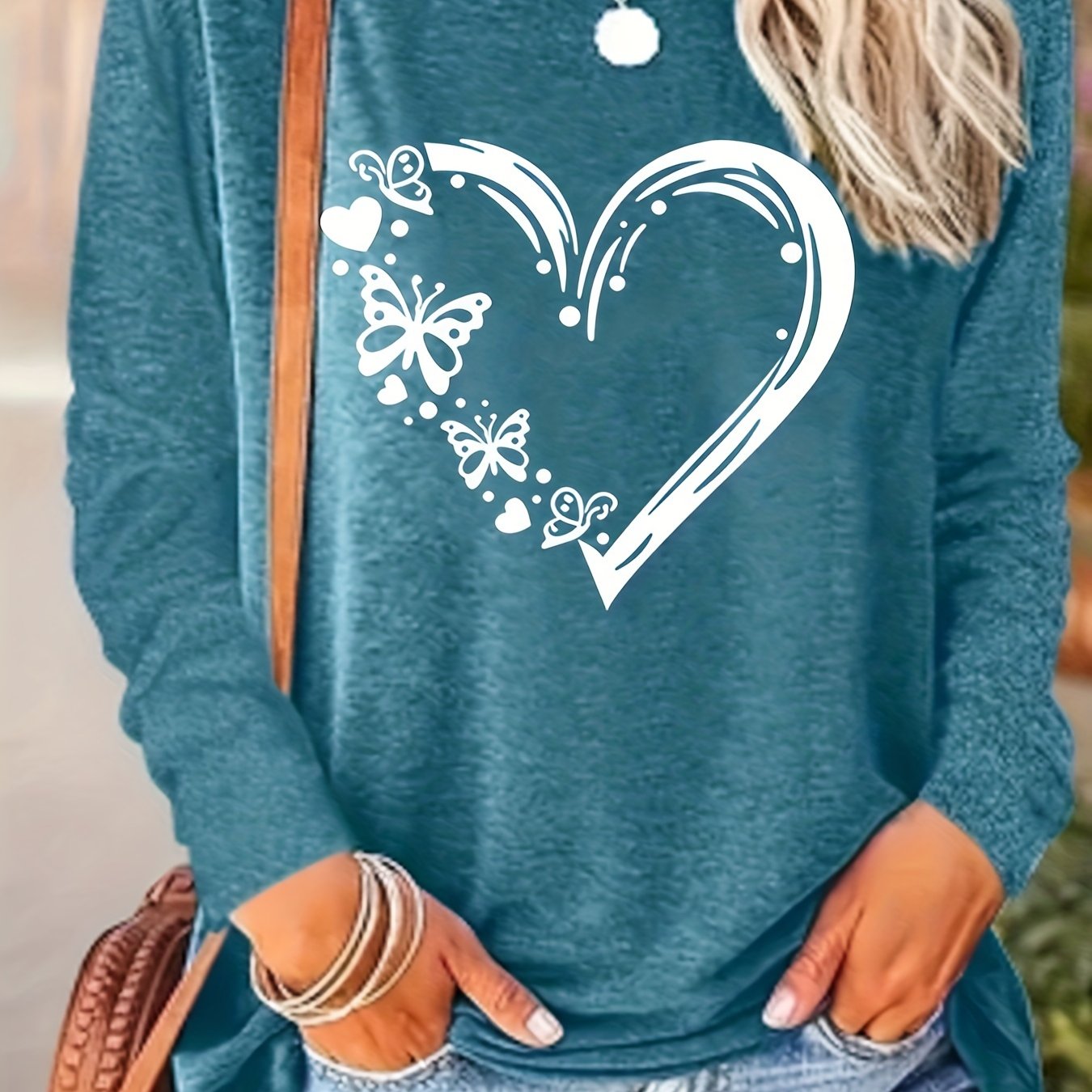 Casual T shirt Plus Size Women s Plus Heart Paw Print Long - Temu New ...