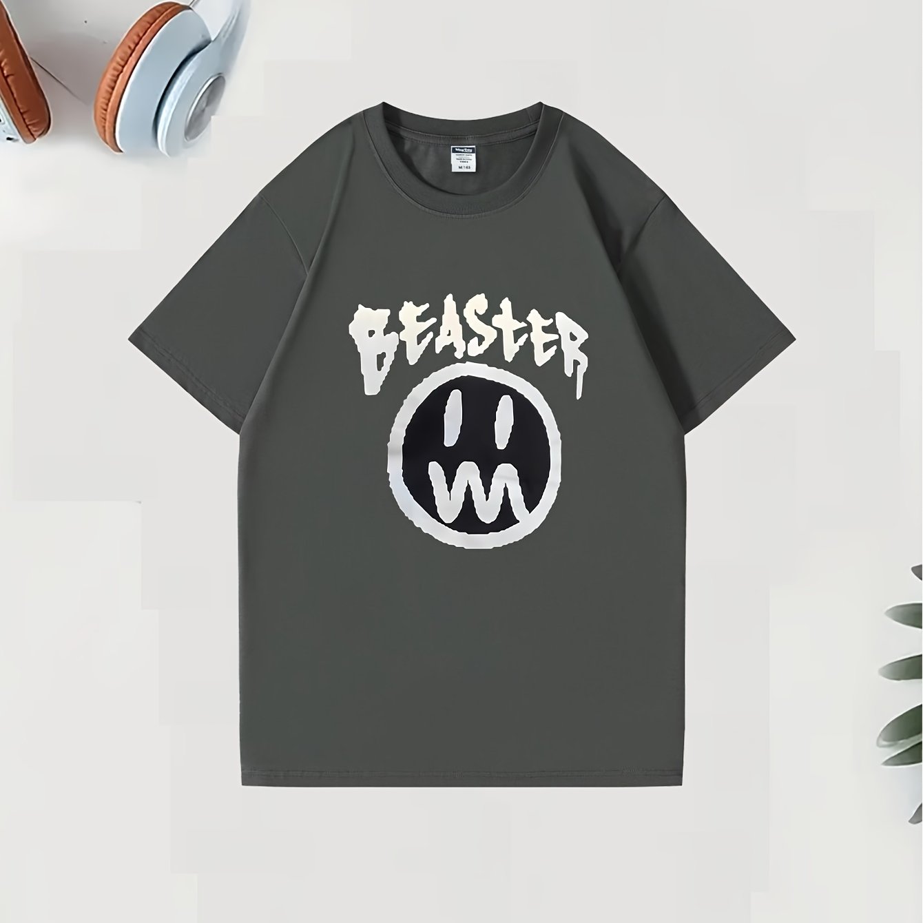 Grimace Letter Pattern Print Men's Comfy Sports T shirt - Temu Australia