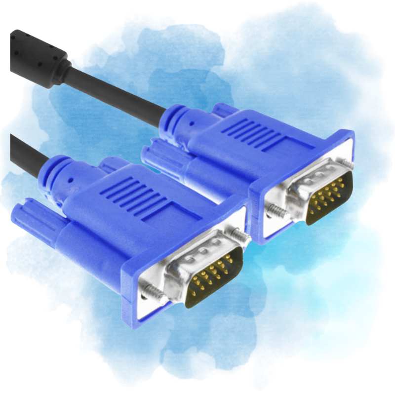 Cable VGA Macho a Macho Conectores Azules para Monitor PC y Proyector ...