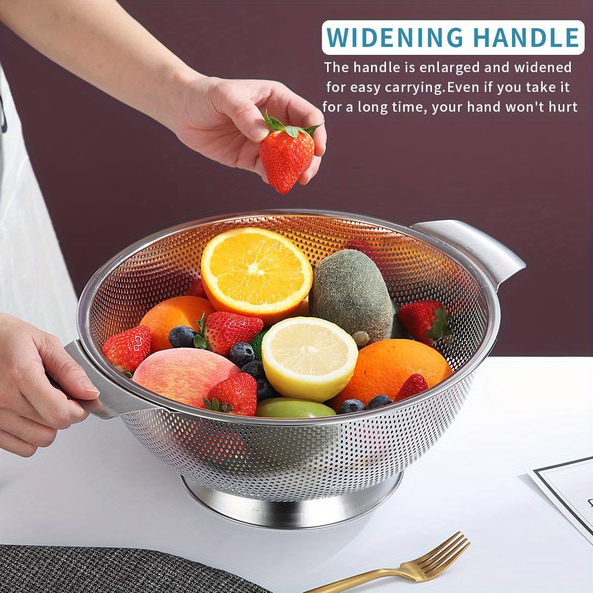 Stainless Steel Colander Metal Filter Handle Large - Temu
