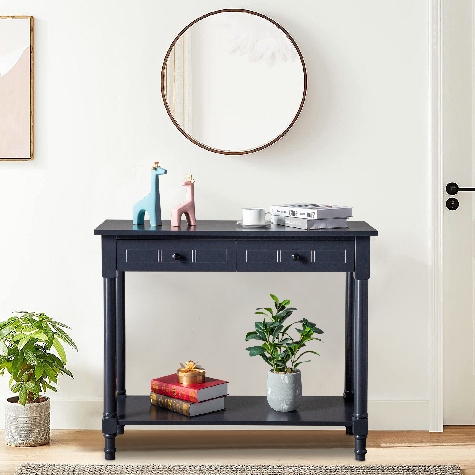 2-tier Console Table With 2 Drawers Console Tables For Entryway Sofa ...