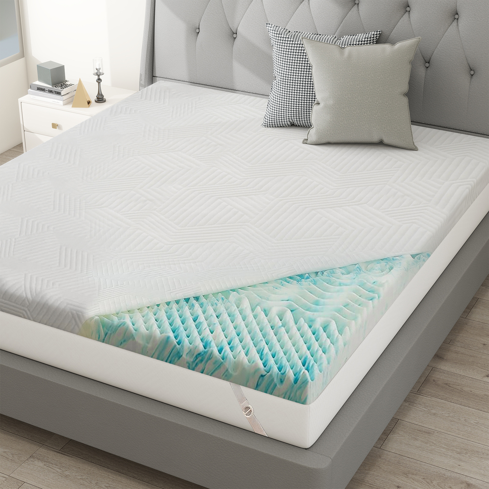 7 zone Mattress Topper Relieve Back Pain Soft Cooling Gel - Temu