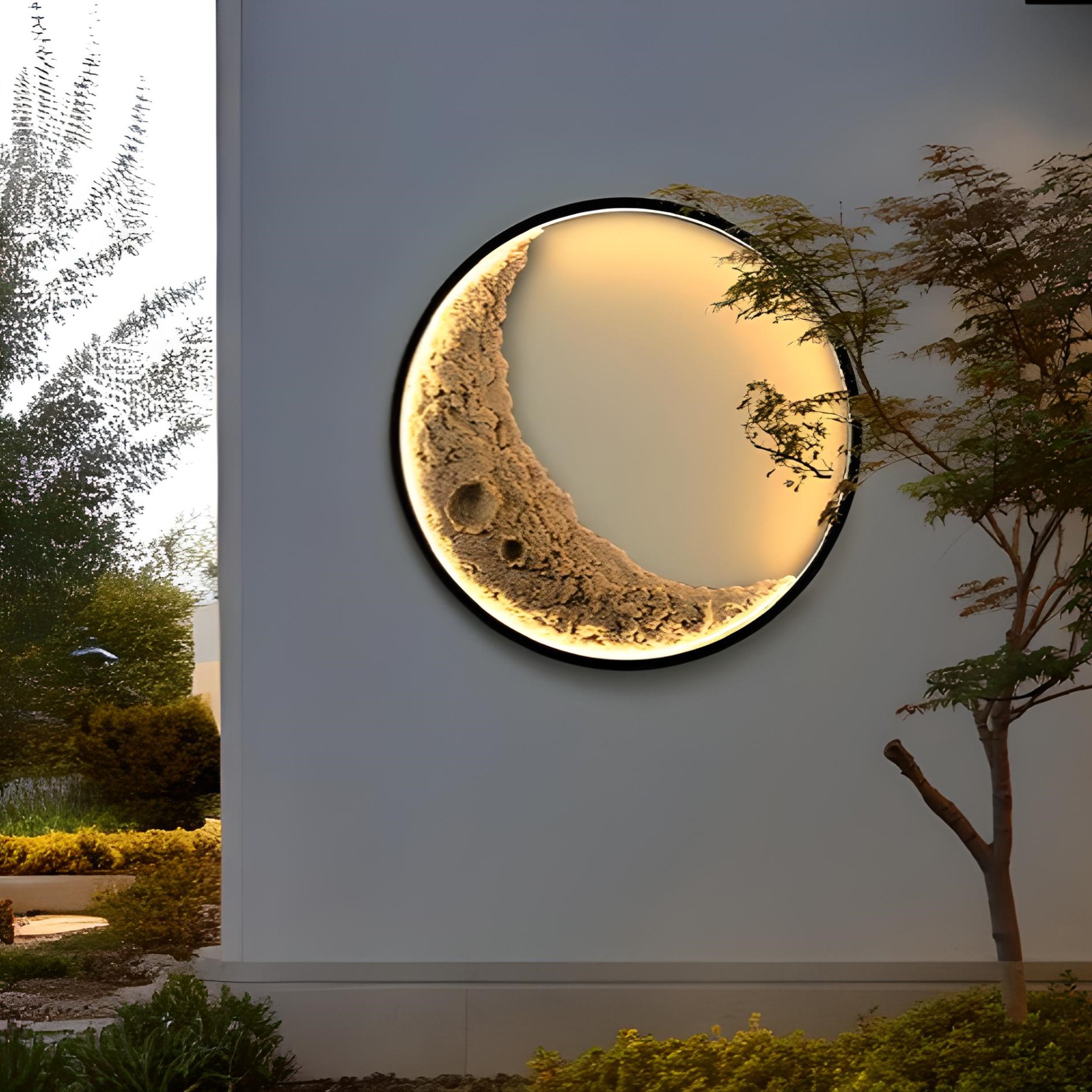 Outdoor Moon Wall Light Modern Led Exterior Dimmable Moon - Temu