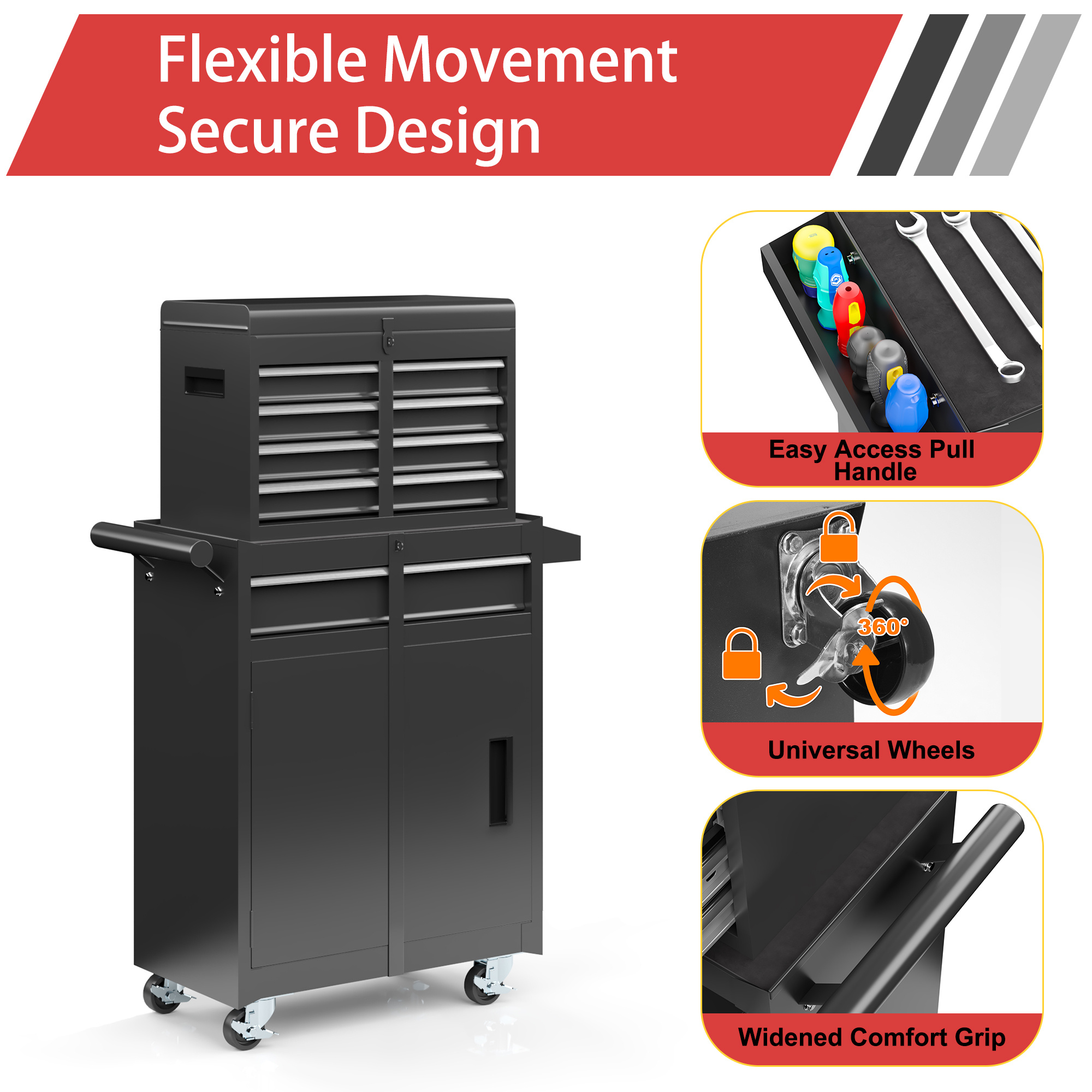 Tool Chest 5 drawer Rolling Tool Storage Cabinet - Temu