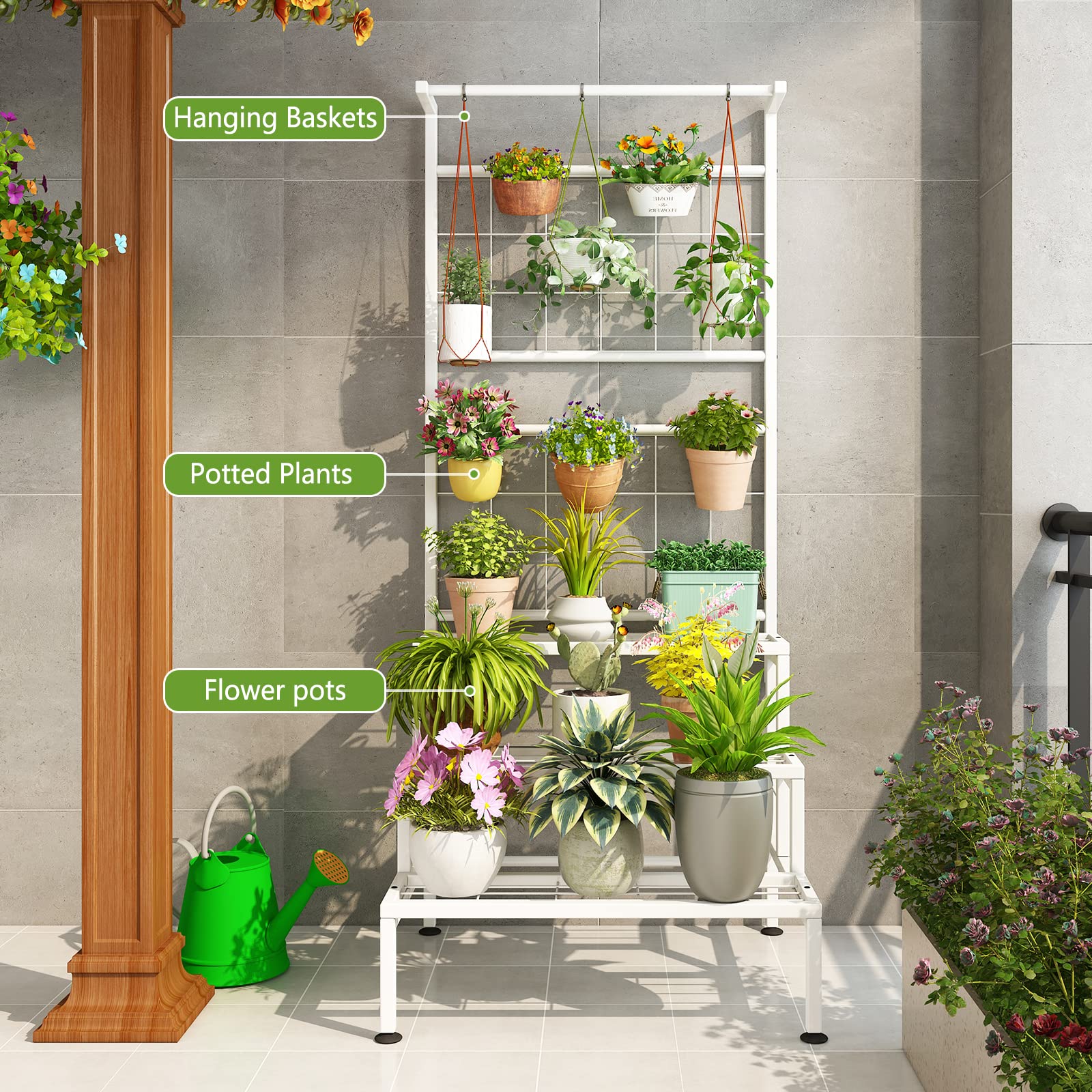 Plant Stand 3 tier Hanging Shelves Flower Pot Organizer - Temu