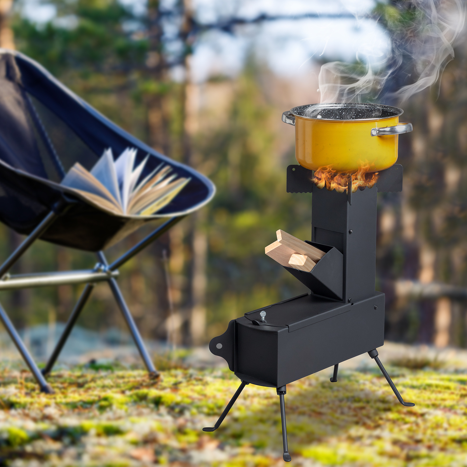 Rocket Stove For Cooking, Portable Wood Burning Stove, Camping Stove ...