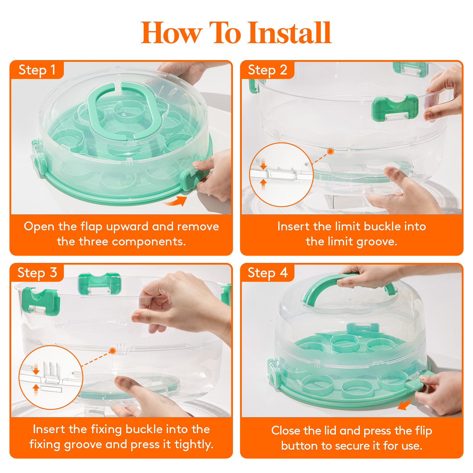 Cake Carrier Lid Handle Two Sided Cupcake Carrier Holder 10 - Temu