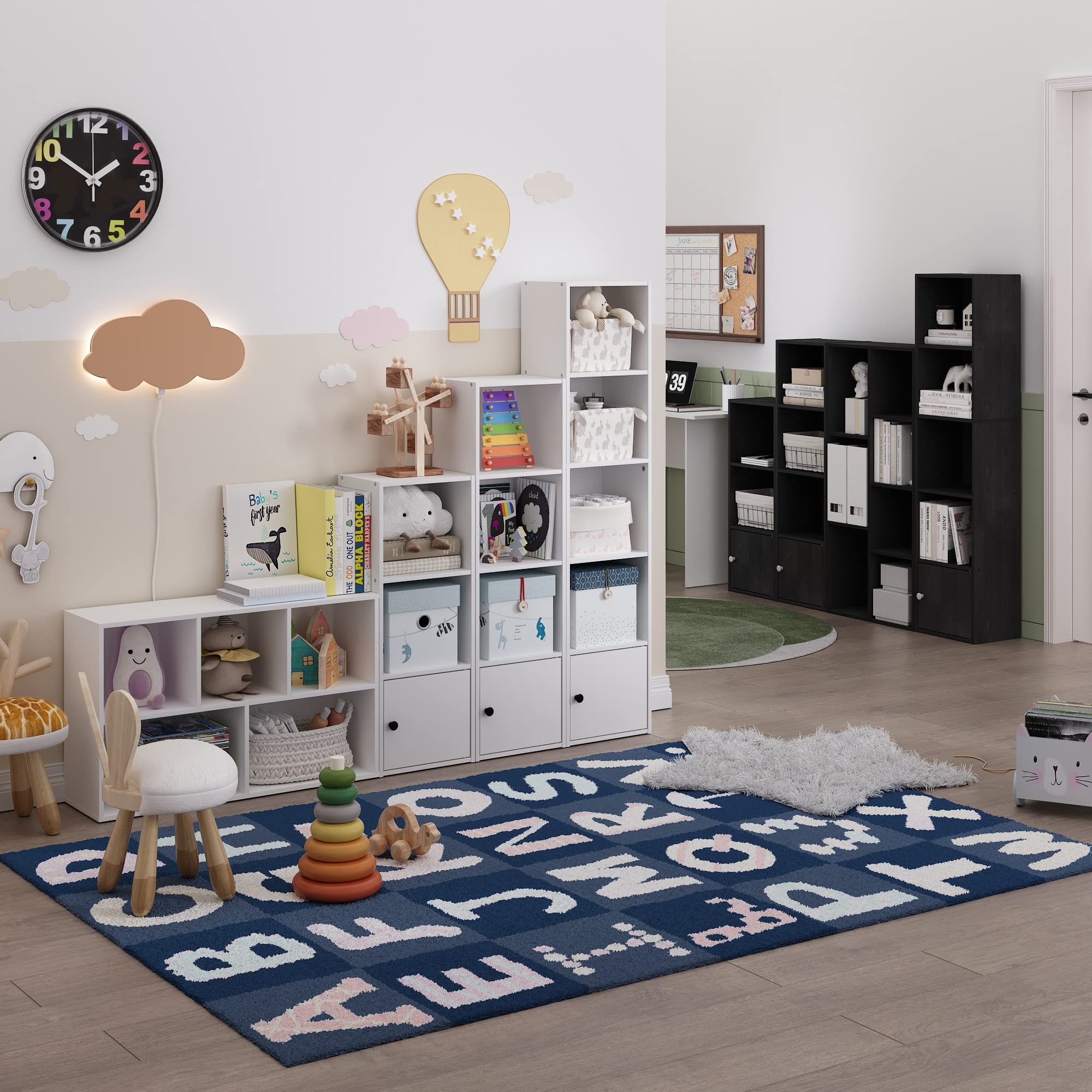 4 tier Shelf Bookcase 1 Door Storage Cabinet White - Temu