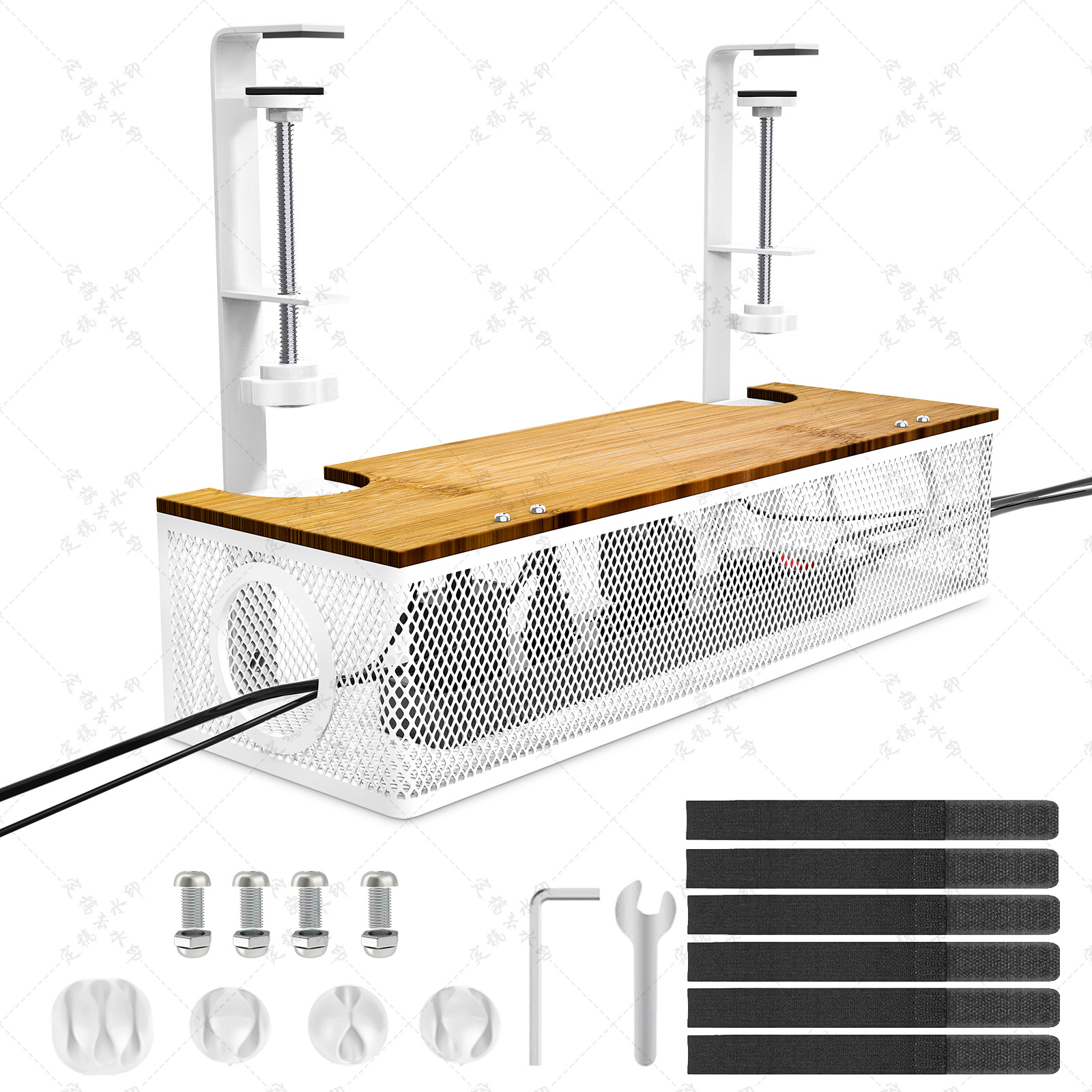 No Drilling Desk Cable Management Box Tray Metal Desk Wire - Temu