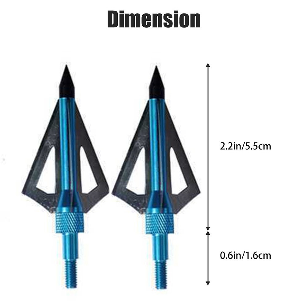 12pcs Archery Broadheads 3 Blades 10 Grain Screw-in Arrow Heads Arrow ...