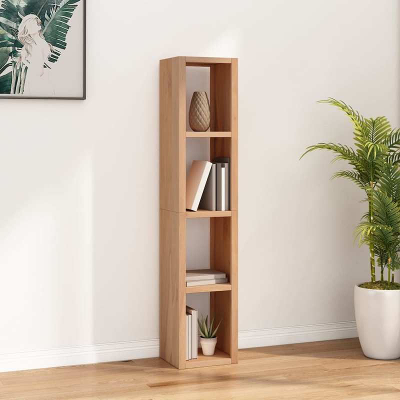 Book Cabinet 13.8"x11.8"x66.1" Solid Wood Teak, Display Rack - Office ...