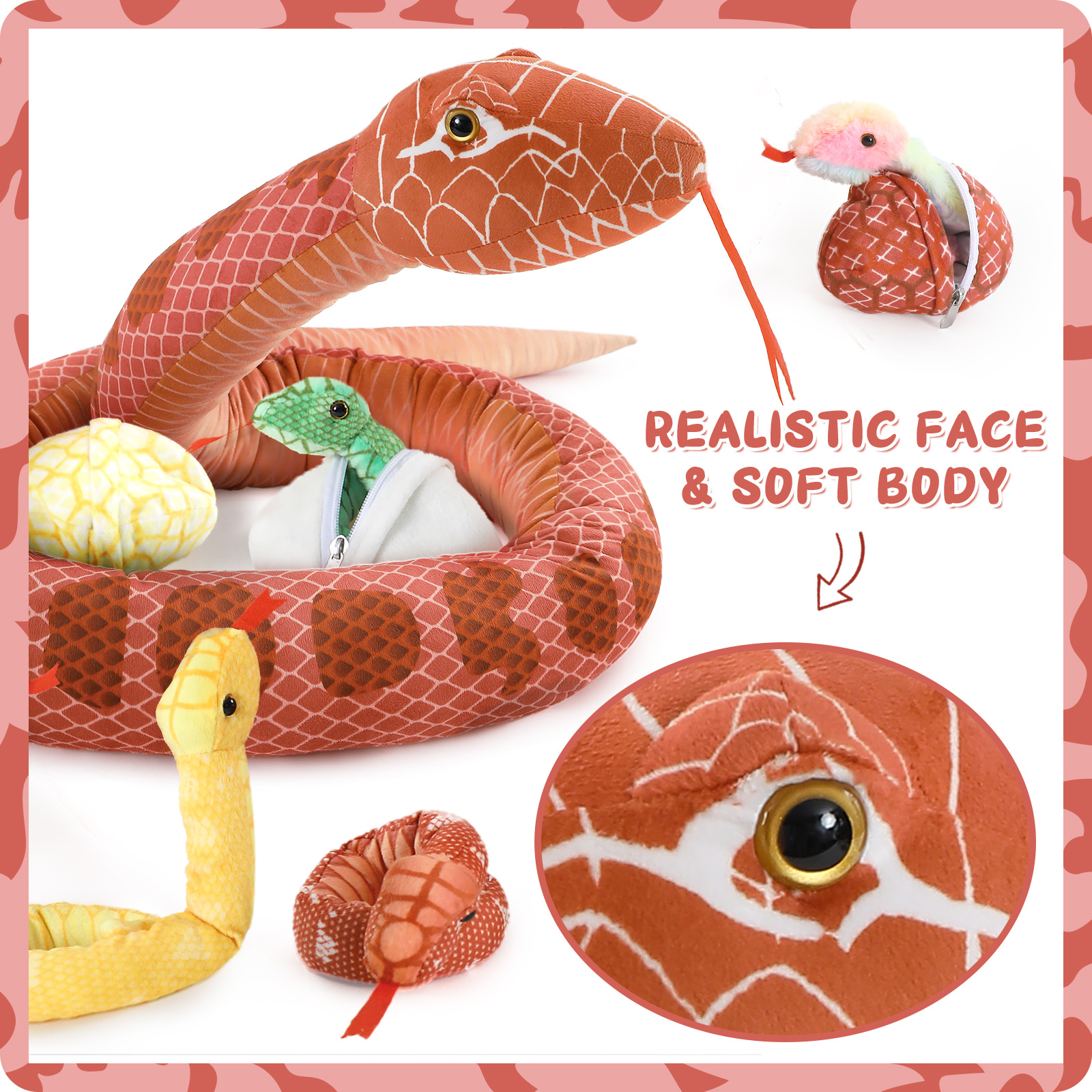 Snake Stuffed Animal Realistic Large Mommy 3 - Temu