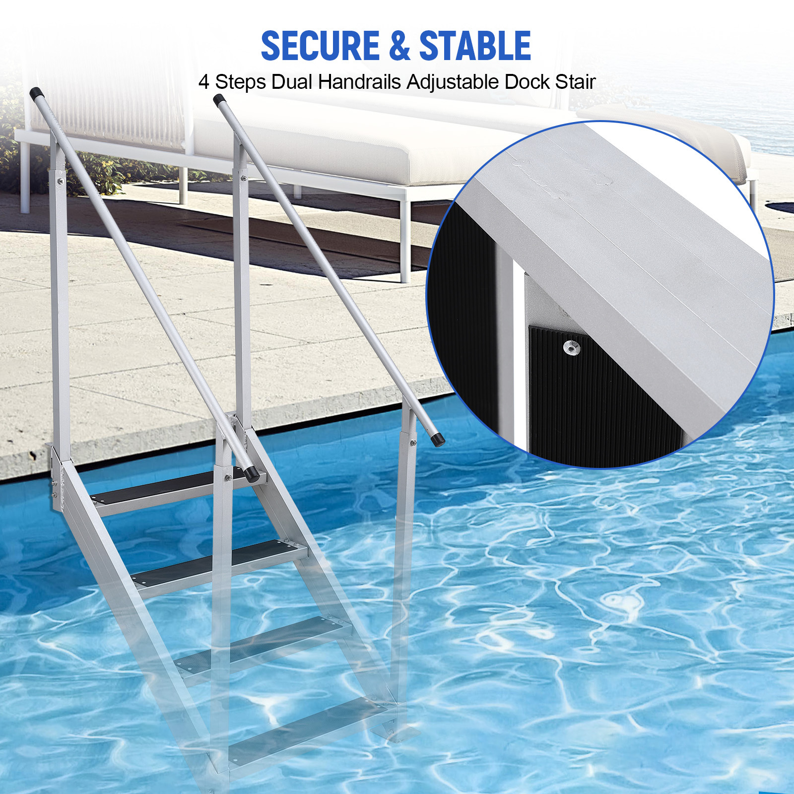 Dock Ladder 500lbs Load Pool Steps Adjustable Height - Temu