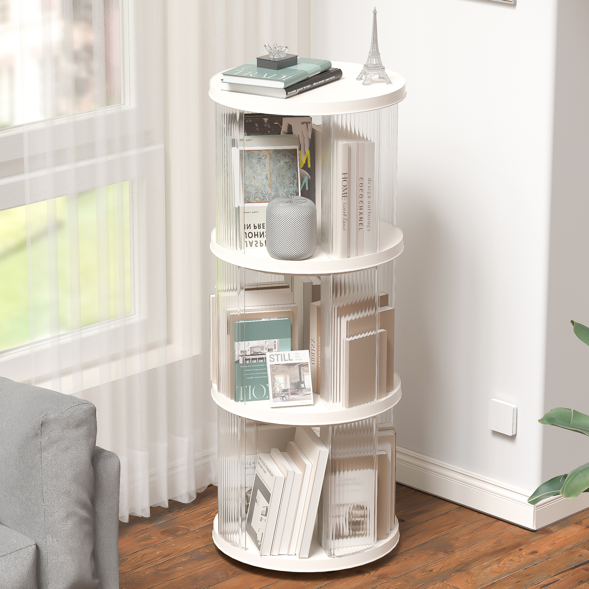 360° Rotating Bookshelf Small Corner Bookcase Small - Temu