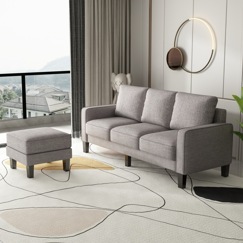 Room Furniture L Shape Sofa Ottoman In Light - Temu